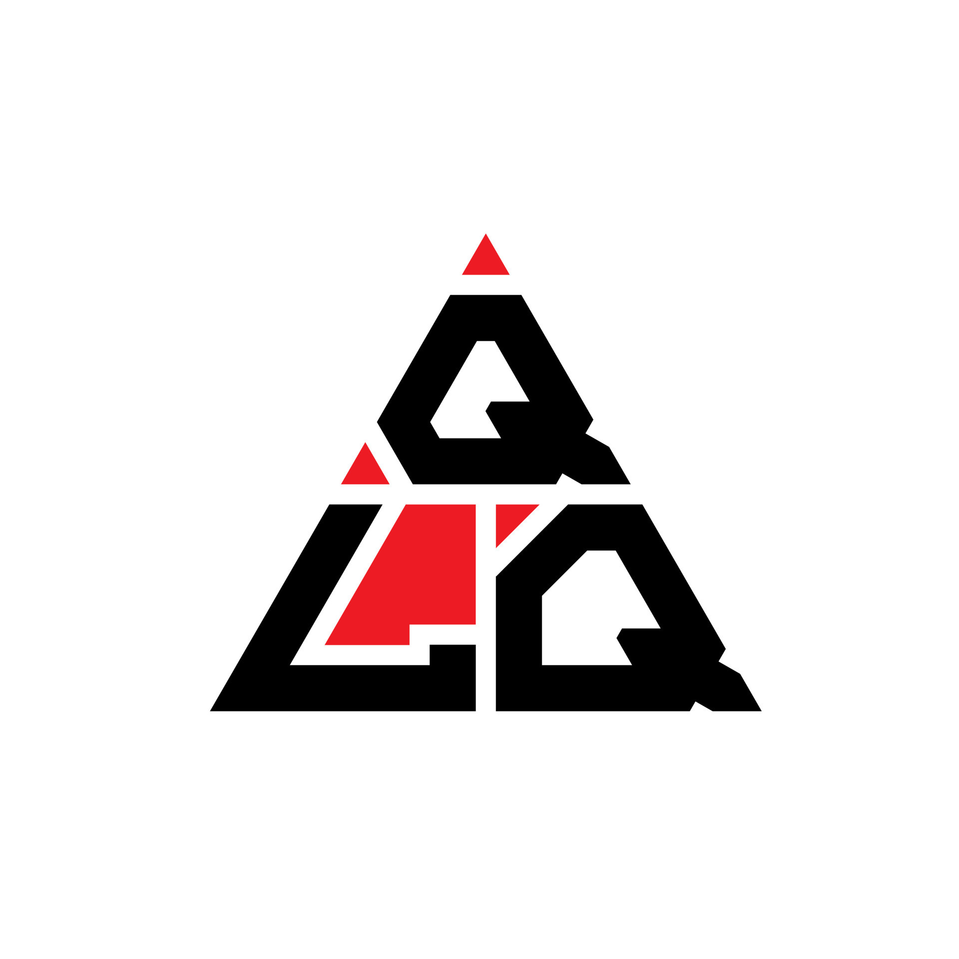 diseño de logotipo de letra triangular qlq con forma de triángulo. monograma de diseño de ...