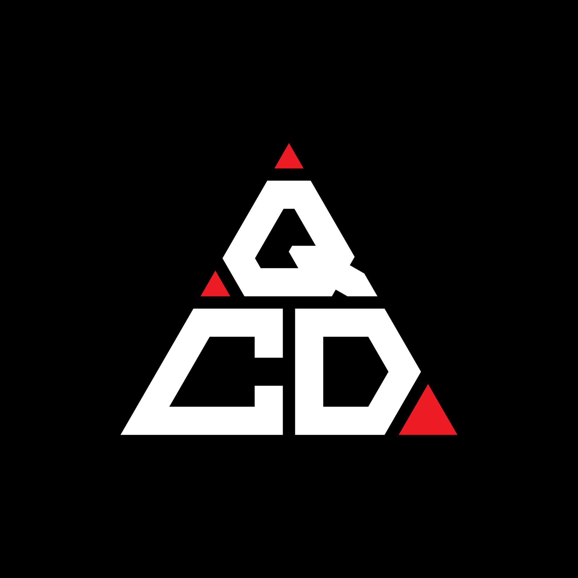 diseño de logotipo de letra triangular qcd con forma de triángulo. monograma de diseño de ...