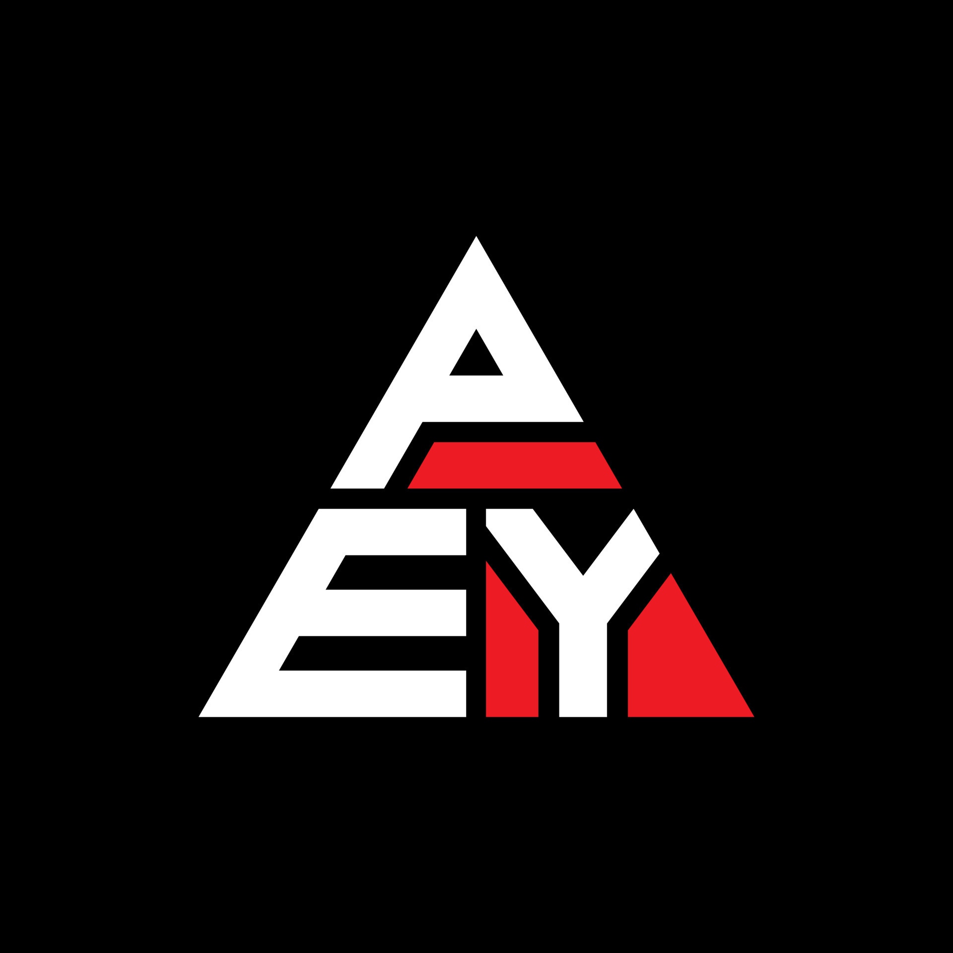 diseño de logotipo de letra de triángulo pey con forma de triángulo. monograma de diseño de ...
