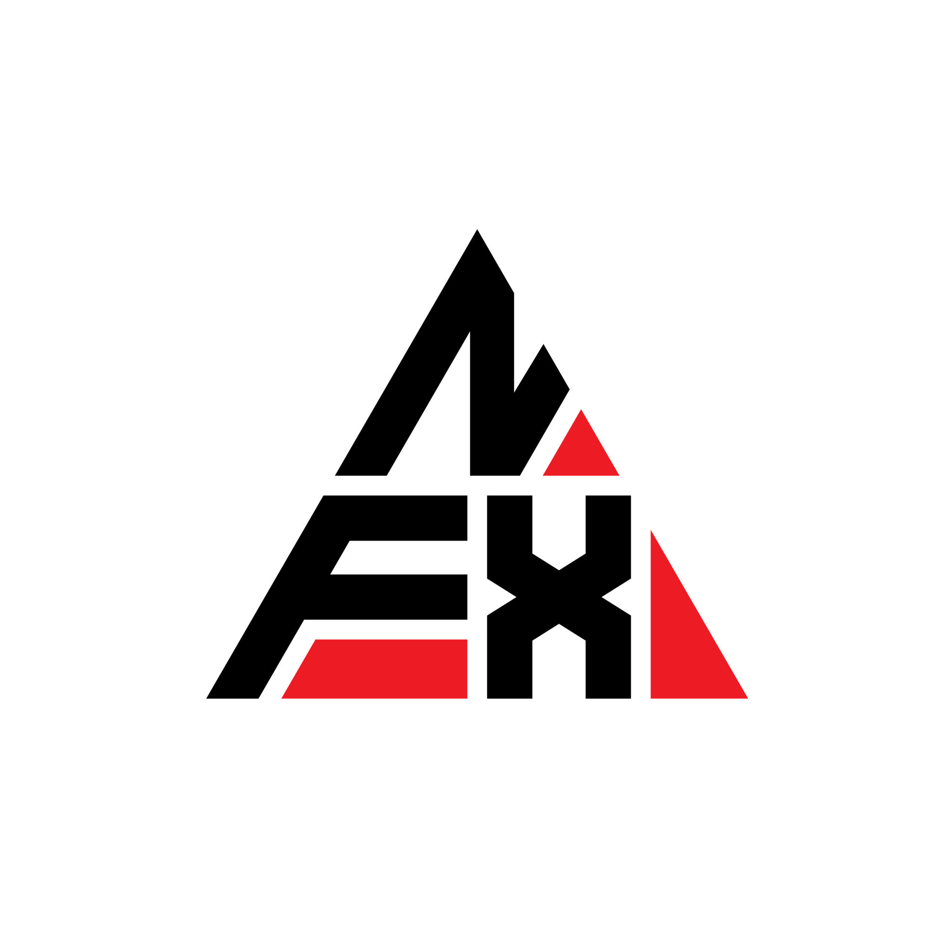 NFX triangle letter logo design with triangle shape. NFX triangle logo design monogram. NFX ...