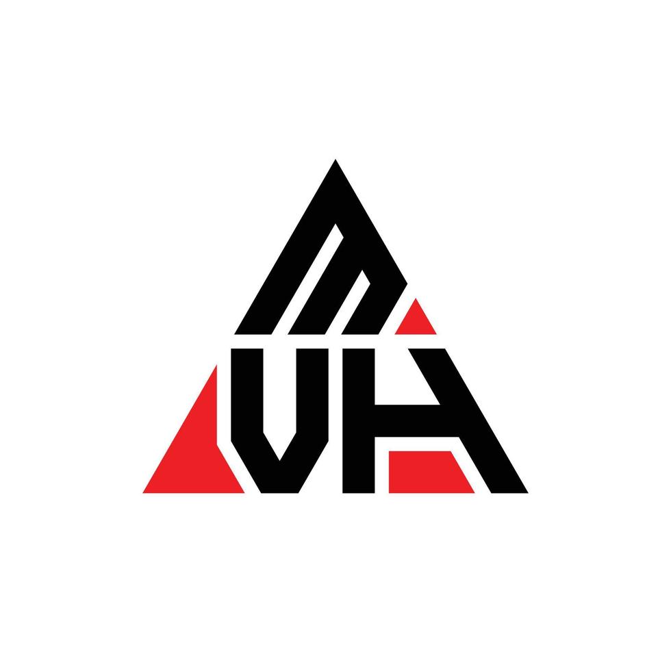 MVH triangle letter logo design with triangle shape. MVH triangle logo ...