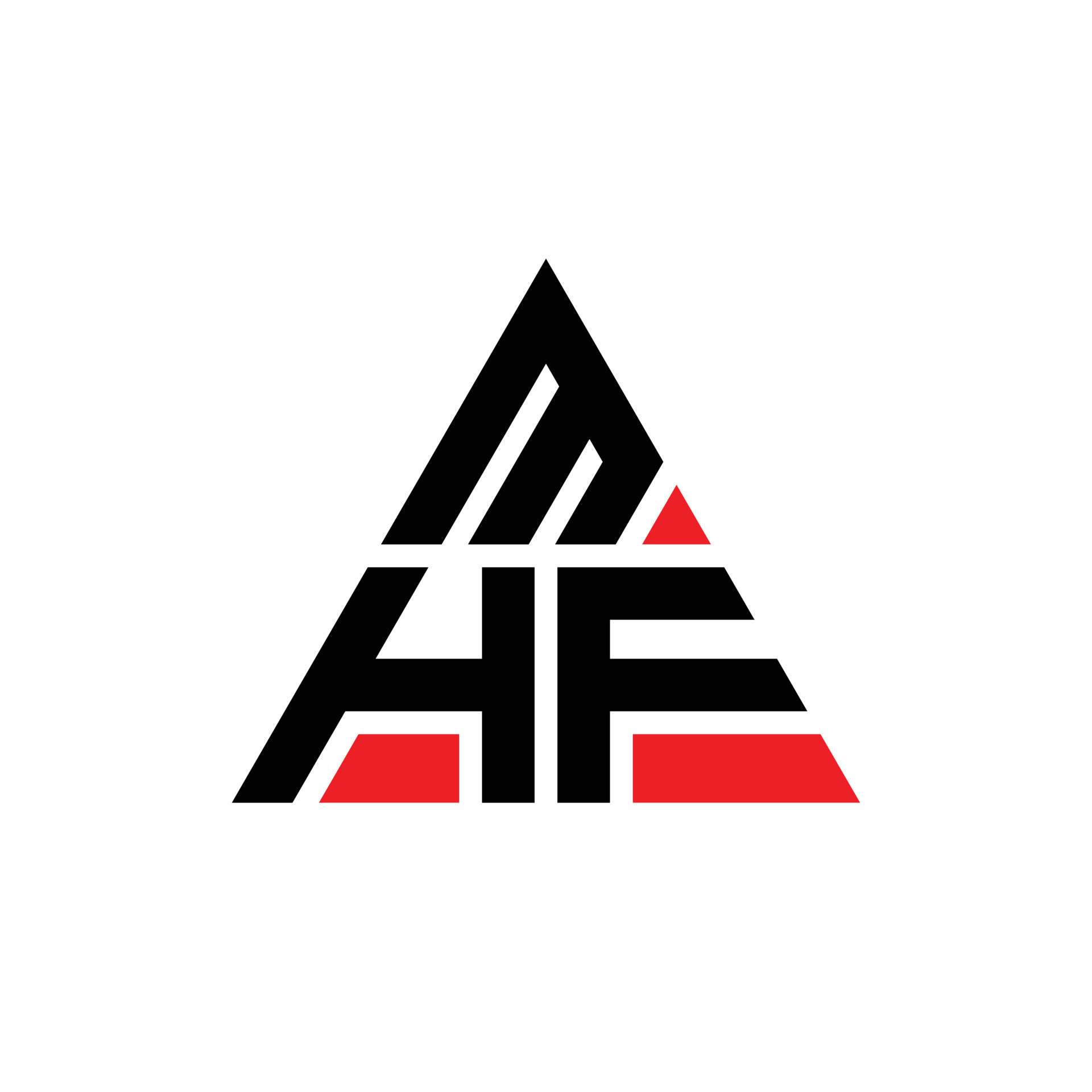 Diseño de logotipo de letra triangular mhf con forma de triángulo. monograma de diseño de ...