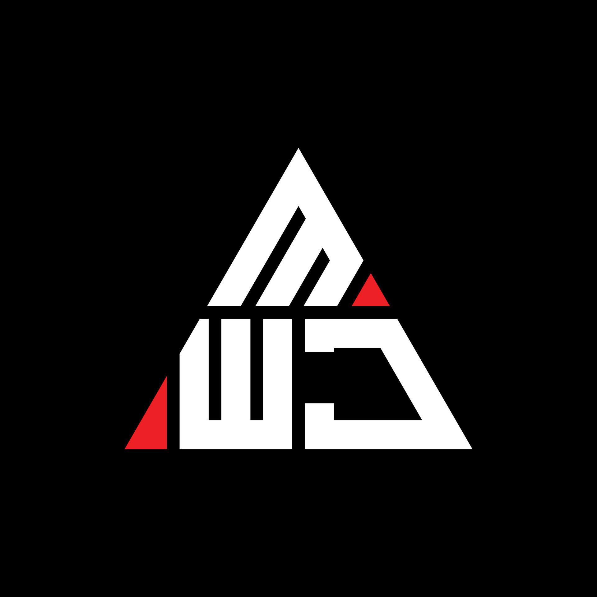 mwj diseño de logotipo de letra triangular con forma de triángulo. monograma de diseño de ...