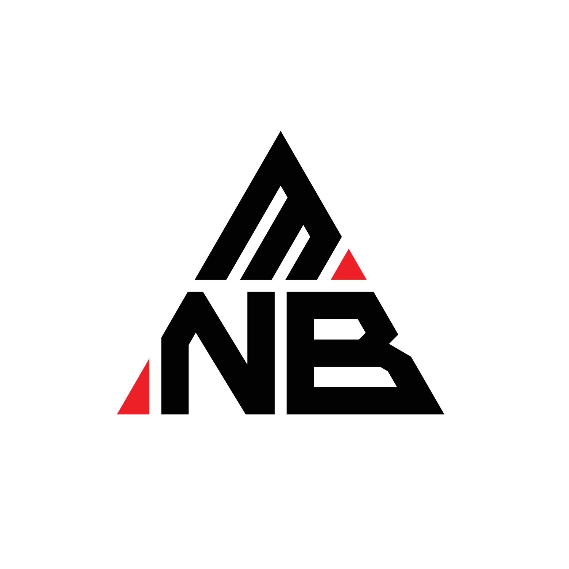 diseño de logotipo de letra triangular mnb con forma de triángulo. monograma de diseño de ...