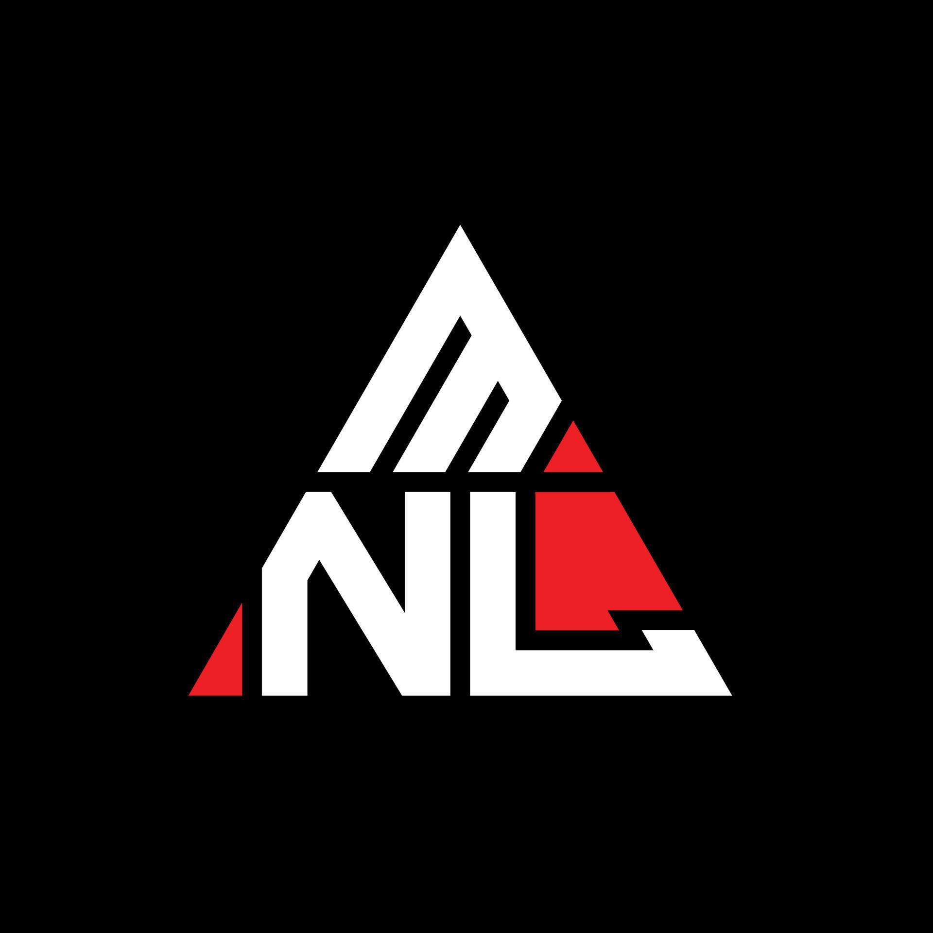 diseño de logotipo de letra triangular mnl con forma de triángulo ...