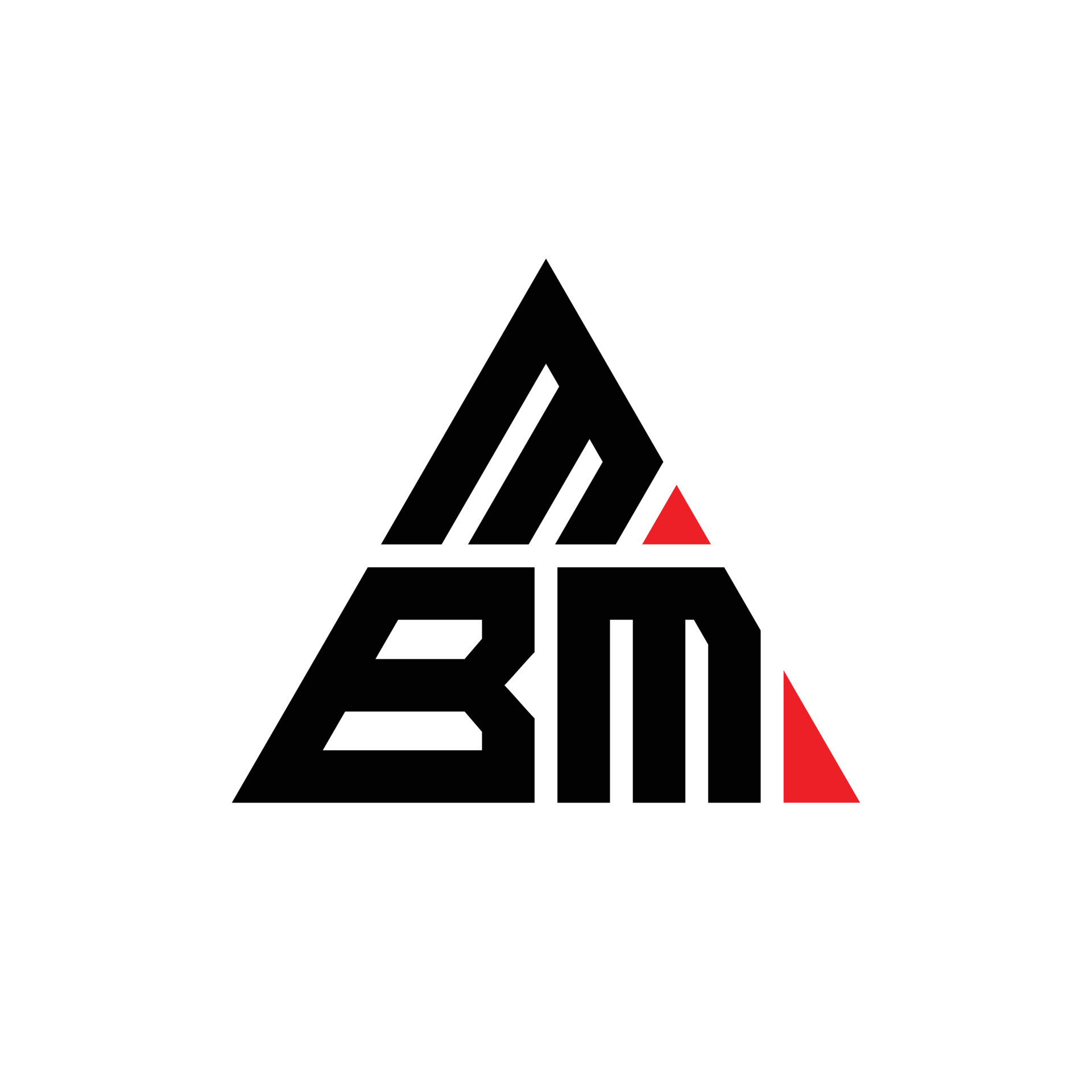 diseño de logotipo de letra triangular mbm con forma de triángulo. monograma de diseño de ...
