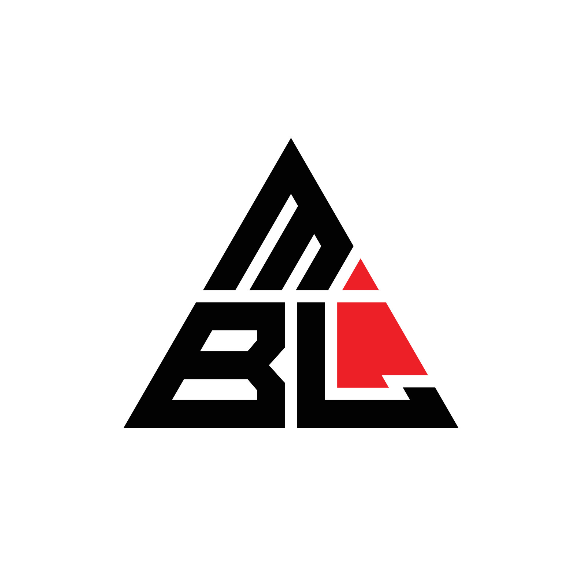 diseño de logotipo de letra de triángulo mbl con forma de triángulo. monograma de diseño de ...