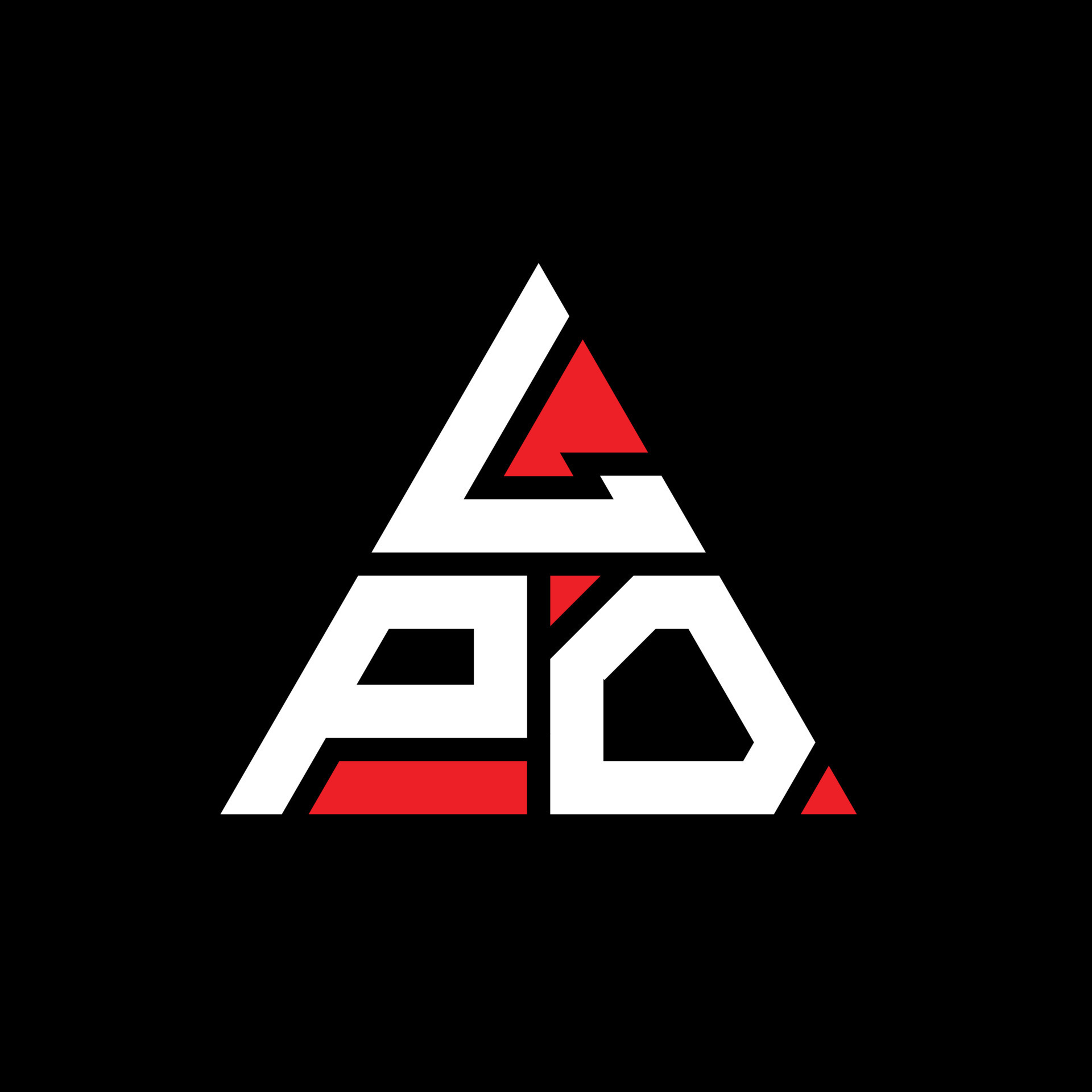 Diseño de logotipo de letra triangular lpo con forma de triángulo. monograma de diseño de ...