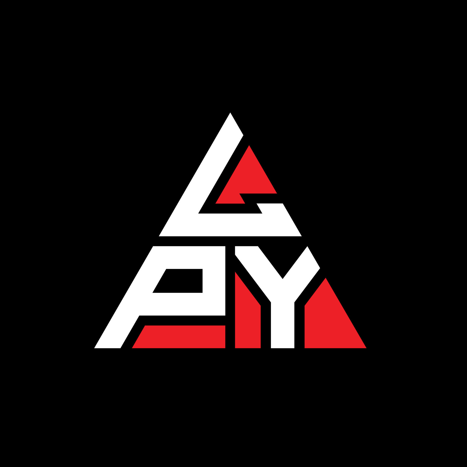 LPY triangle letter logo design with triangle shape. LPY triangle logo design monogram. LPY ...