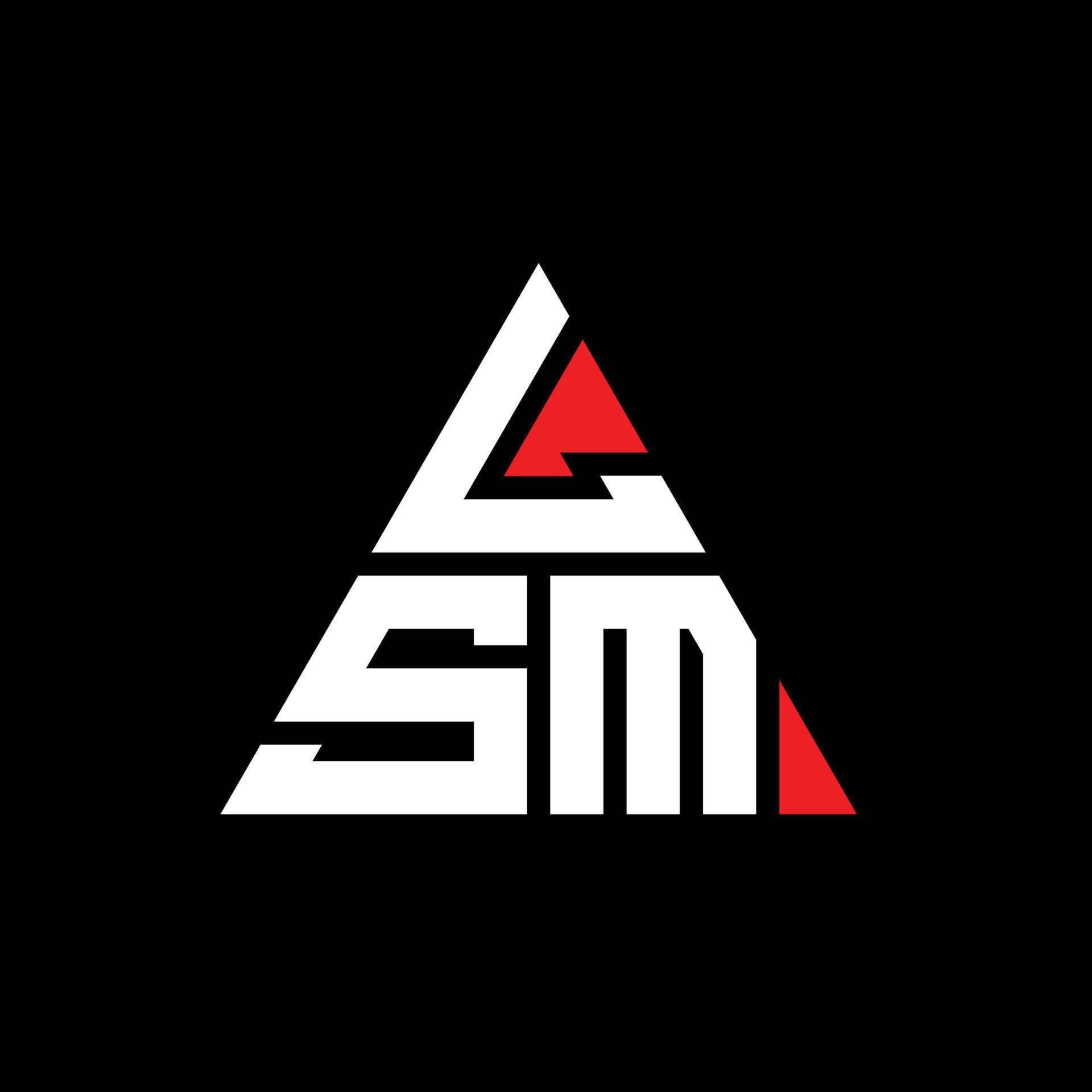 Diseño de logotipo de letra triangular lsm con forma de triángulo. Monograma de diseño de ...