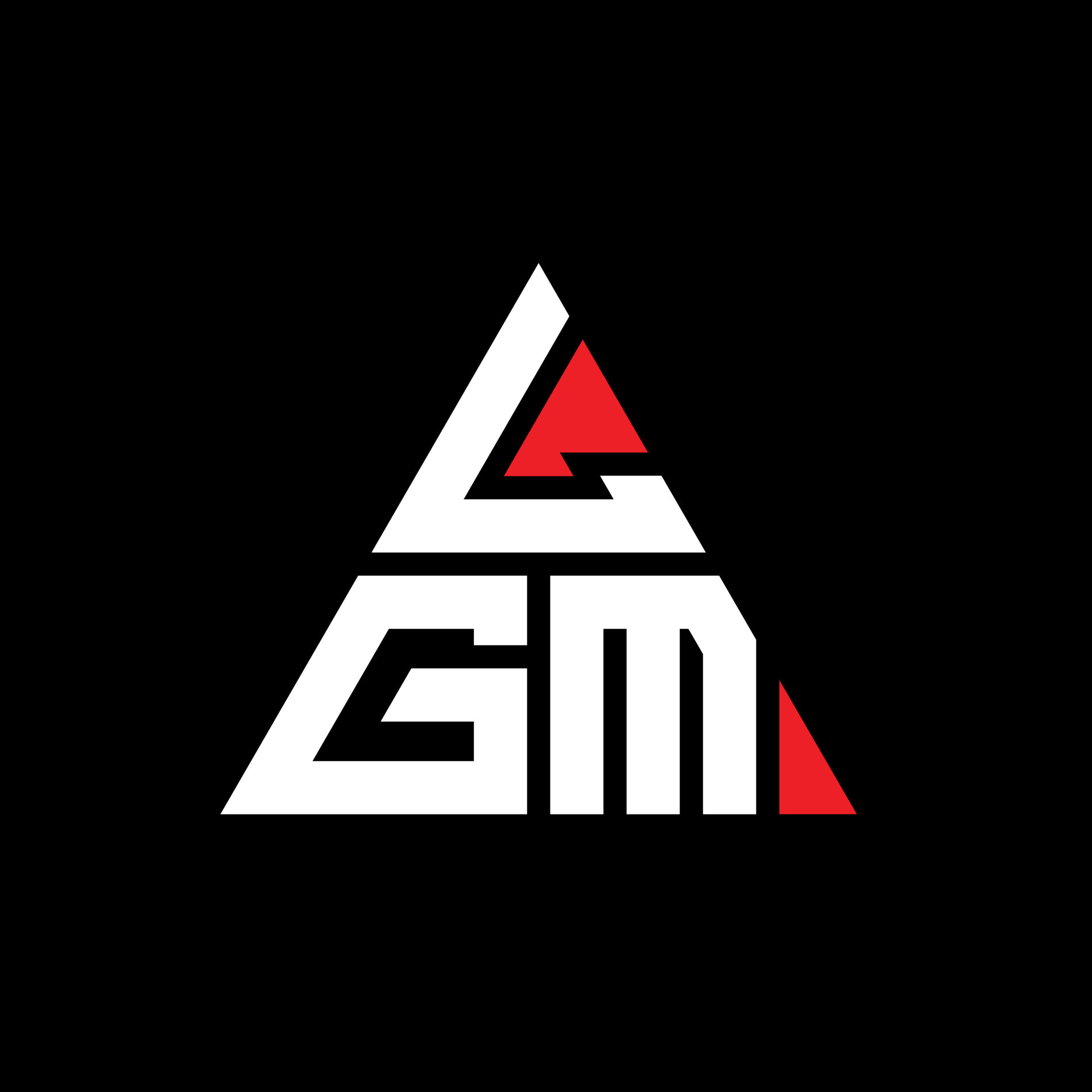 Diseño de logotipo de letra triangular lgm con forma de triángulo. monograma de diseño de ...