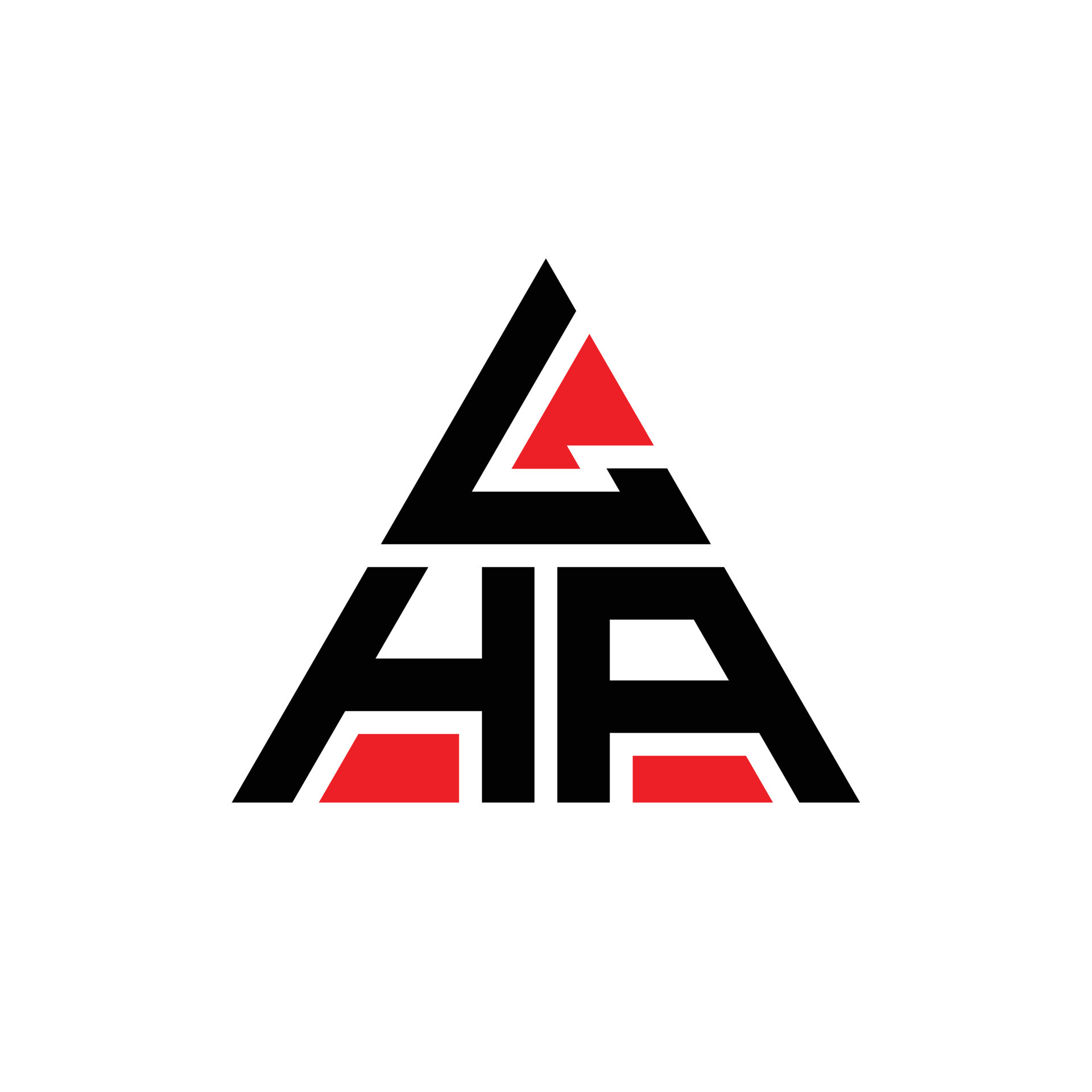LHA triangle letter logo design with triangle shape. LHA triangle logo design monogram. LHA ...