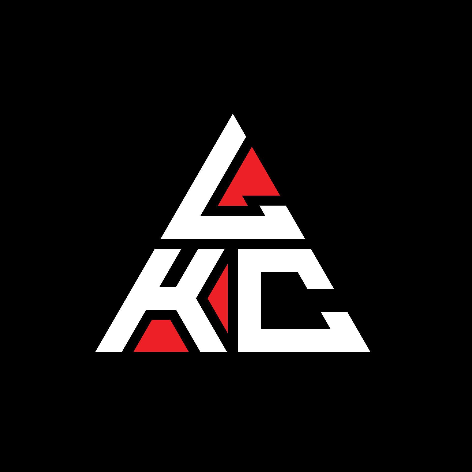 LKC triangle letter logo design with triangle shape. LKC triangle logo design monogram. LKC ...