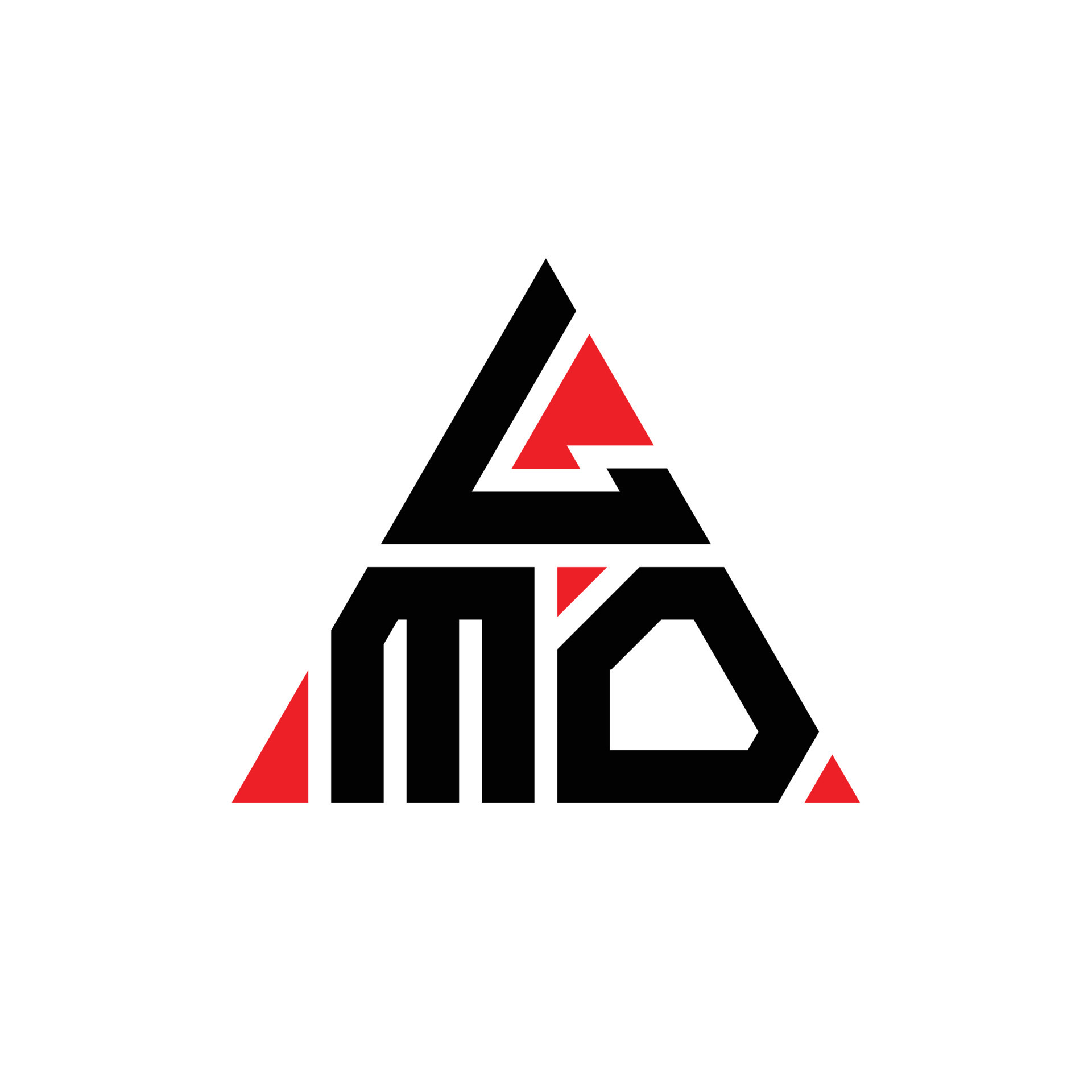 Diseño de logotipo de letra triangular lmo con forma de triángulo. Monograma de diseño de ...