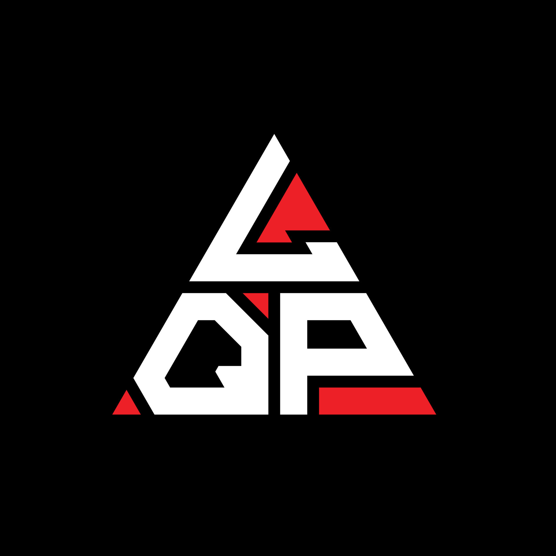 Diseño de logotipo de letra triangular lqp con forma de triángulo. monograma de diseño de ...