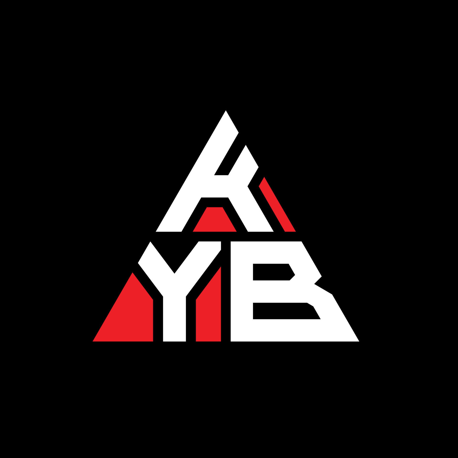 diseño de logotipo de letra triangular kyb con forma de triángulo. monograma de diseño del ...