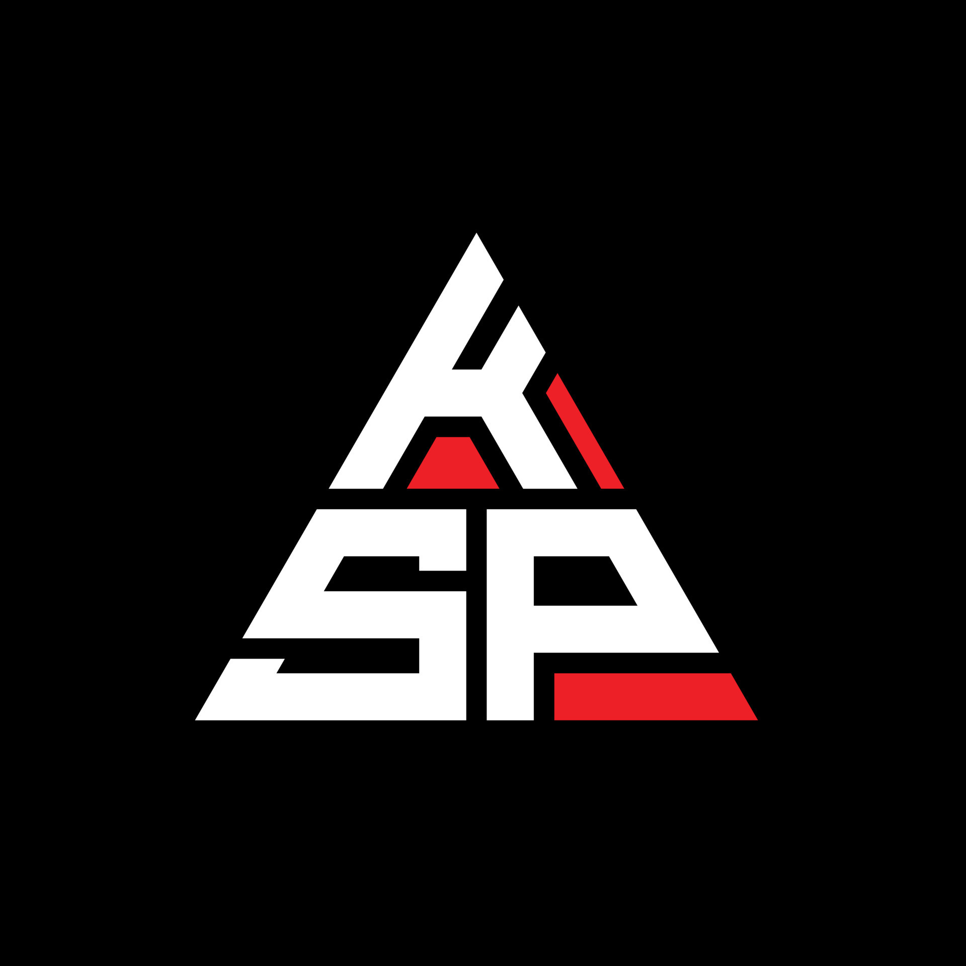 Ksp Triangle Letter Logo Design With Triangle Shape Ksp Triangle Logo
