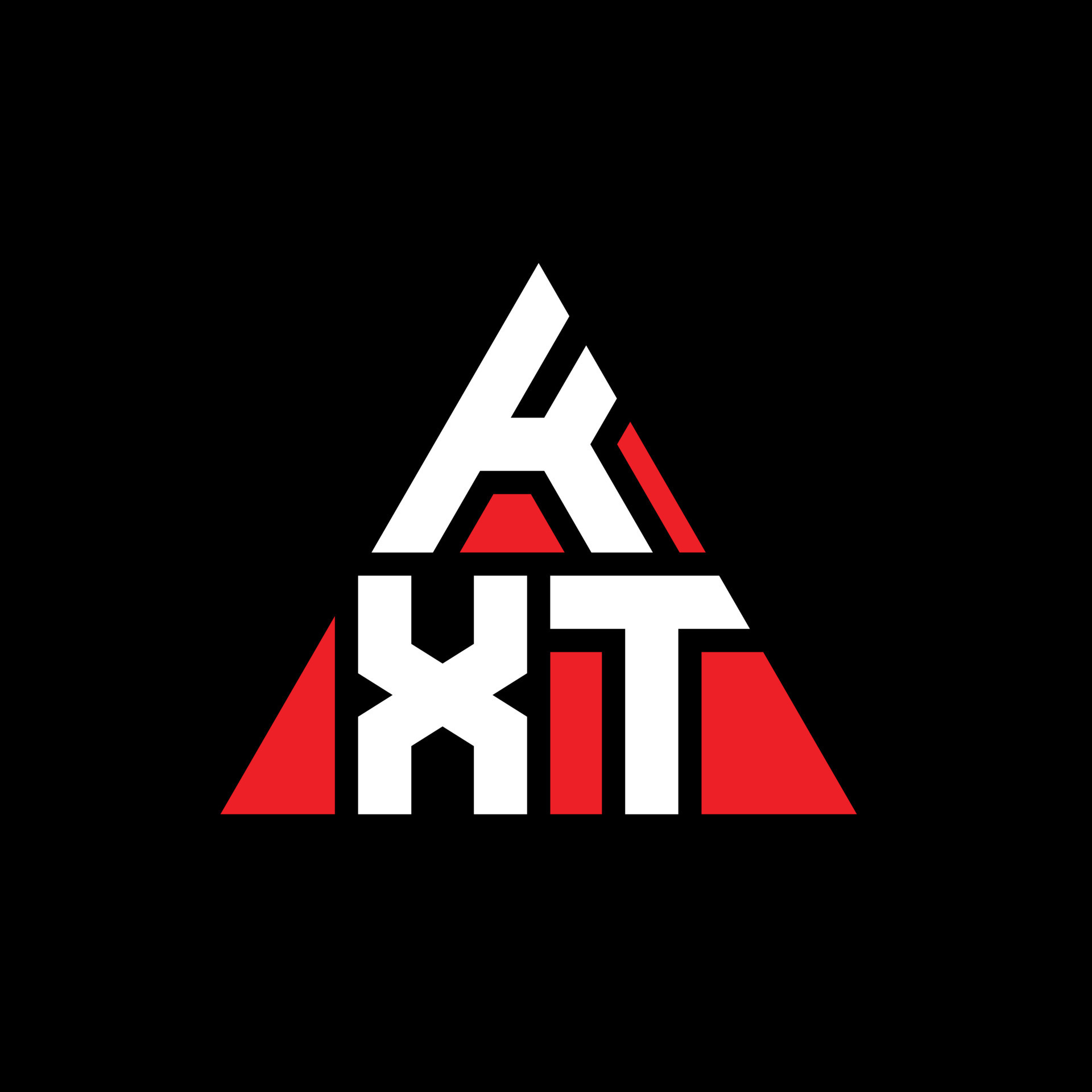 diseño de logotipo de letra triangular kxt con forma de triángulo. monograma de diseño del ...