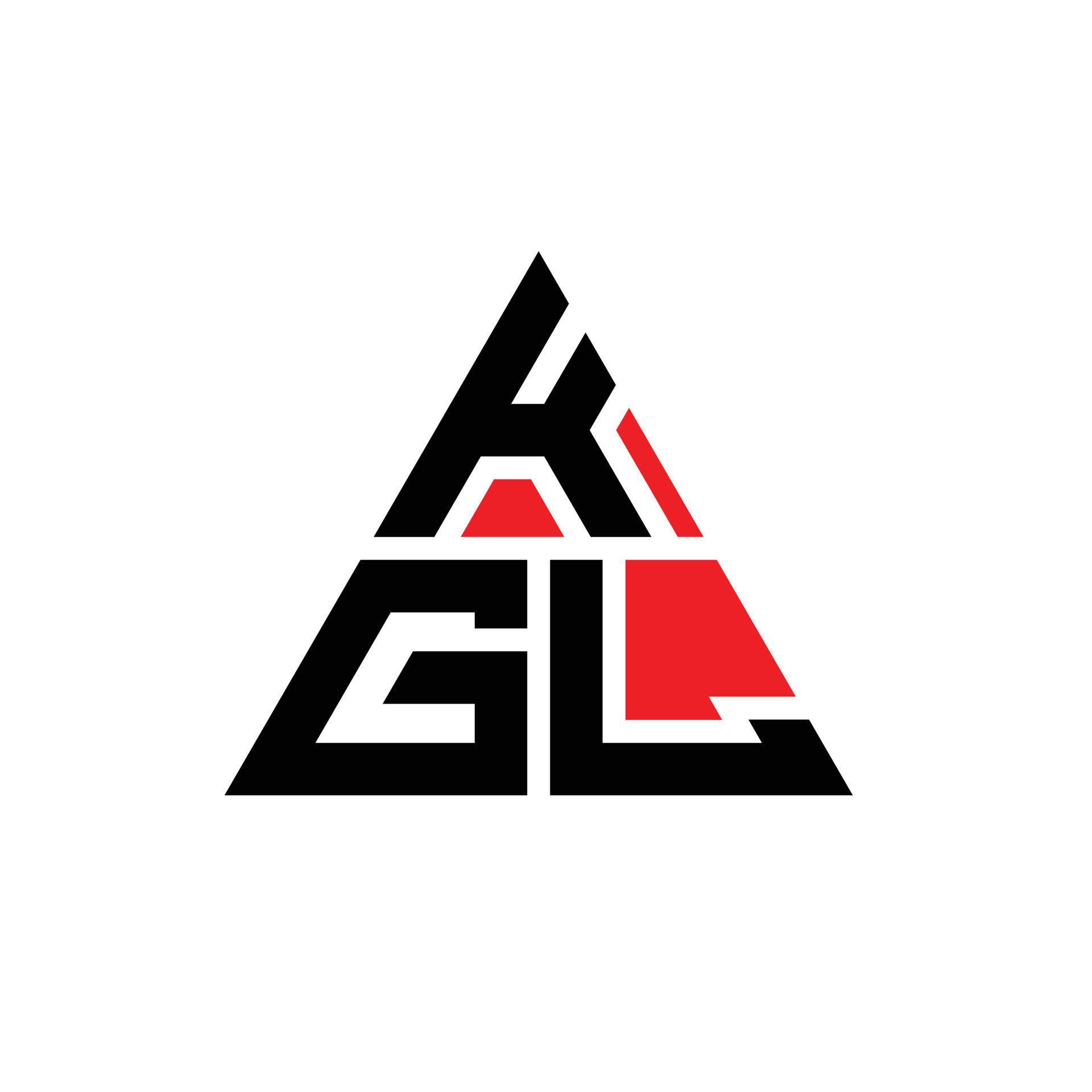 Diseño de logotipo de letra triangular kgl con forma de triángulo. Monograma de diseño de ...