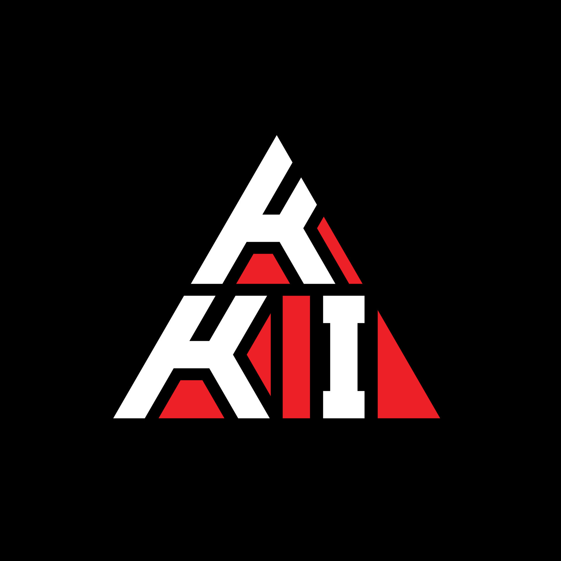 diseño de logotipo de letra triangular kki con forma de triángulo. monograma de diseño del ...