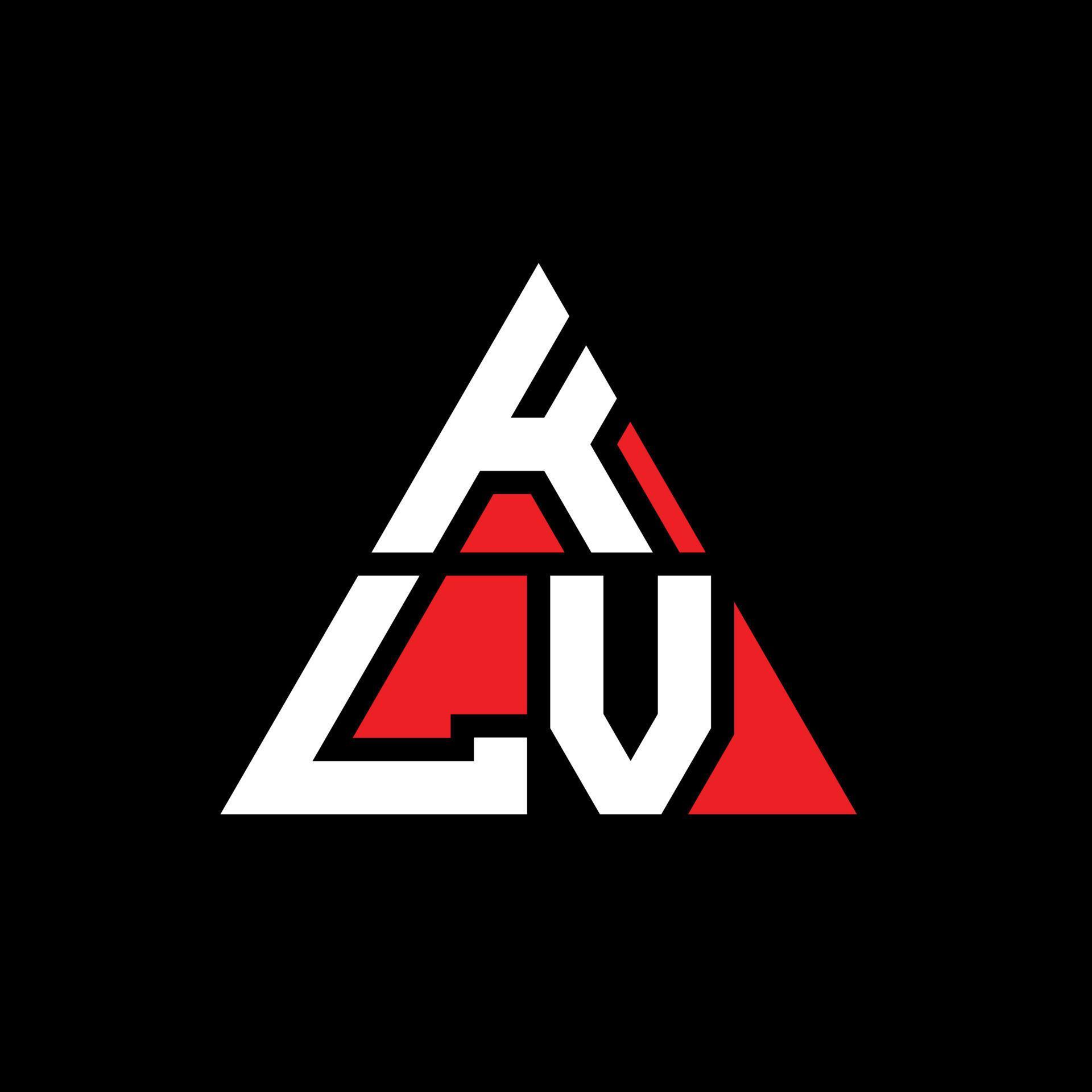 diseño de logotipo de letra triangular klv con forma de triángulo. monograma de diseño del ...
