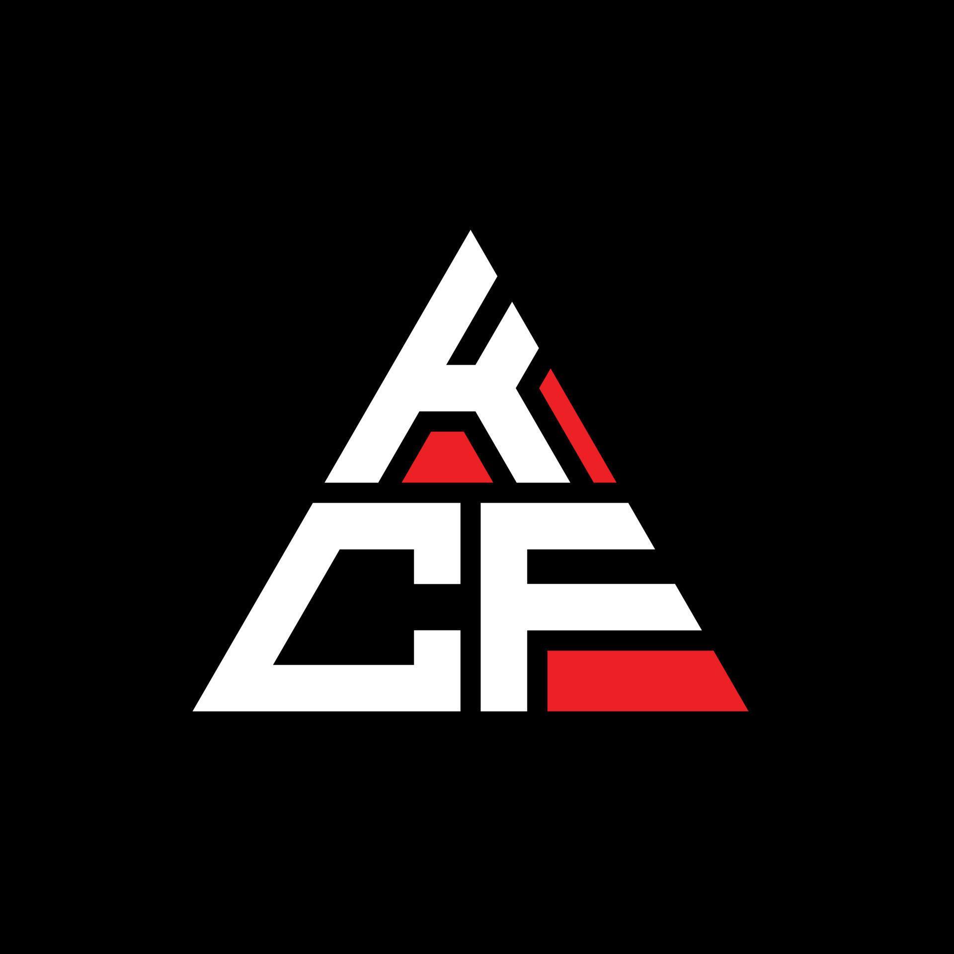 diseño de logotipo de letra triangular kcf con forma de triángulo. monograma de diseño del ...