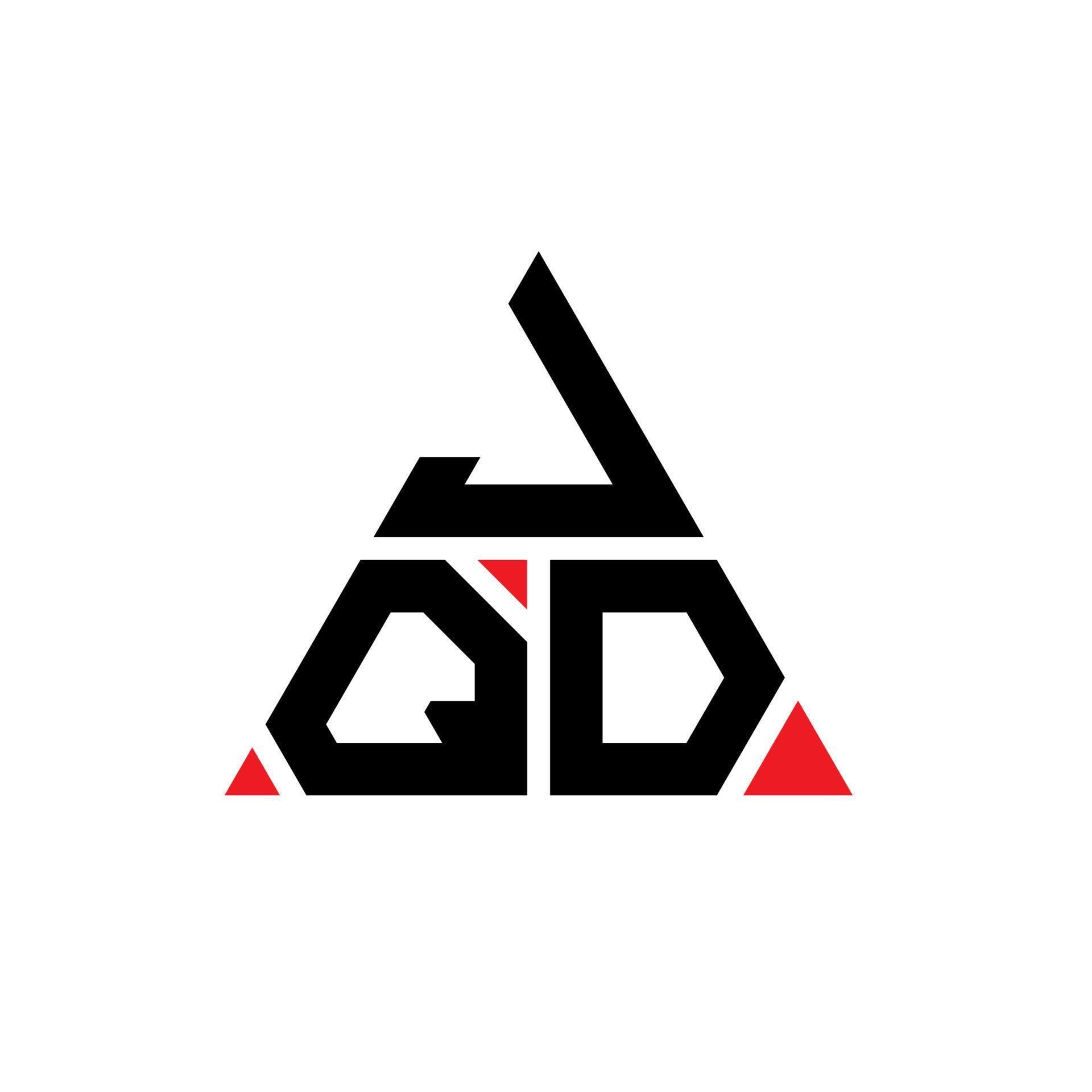 JQD triangle letter logo design with triangle shape. JQD triangle logo design monogram. JQD ...
