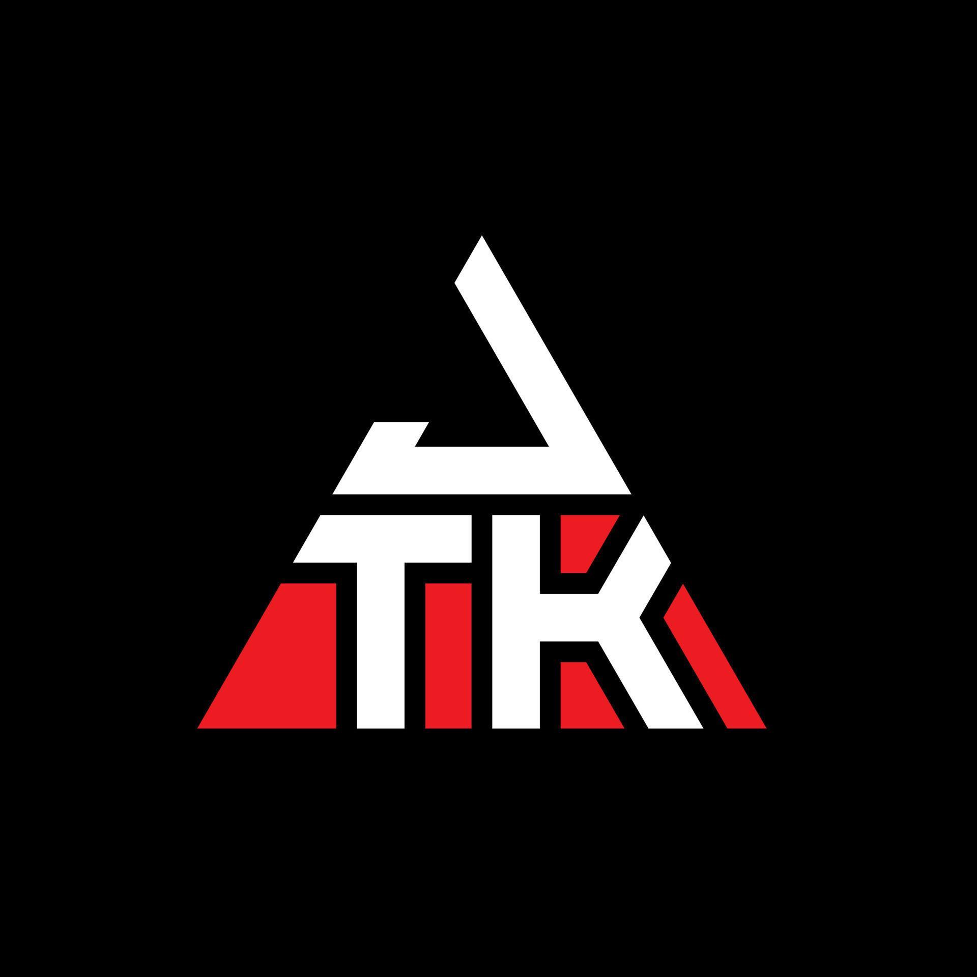 jtk diseño de logotipo de letra triangular con forma de triángulo. monograma de diseño de ...