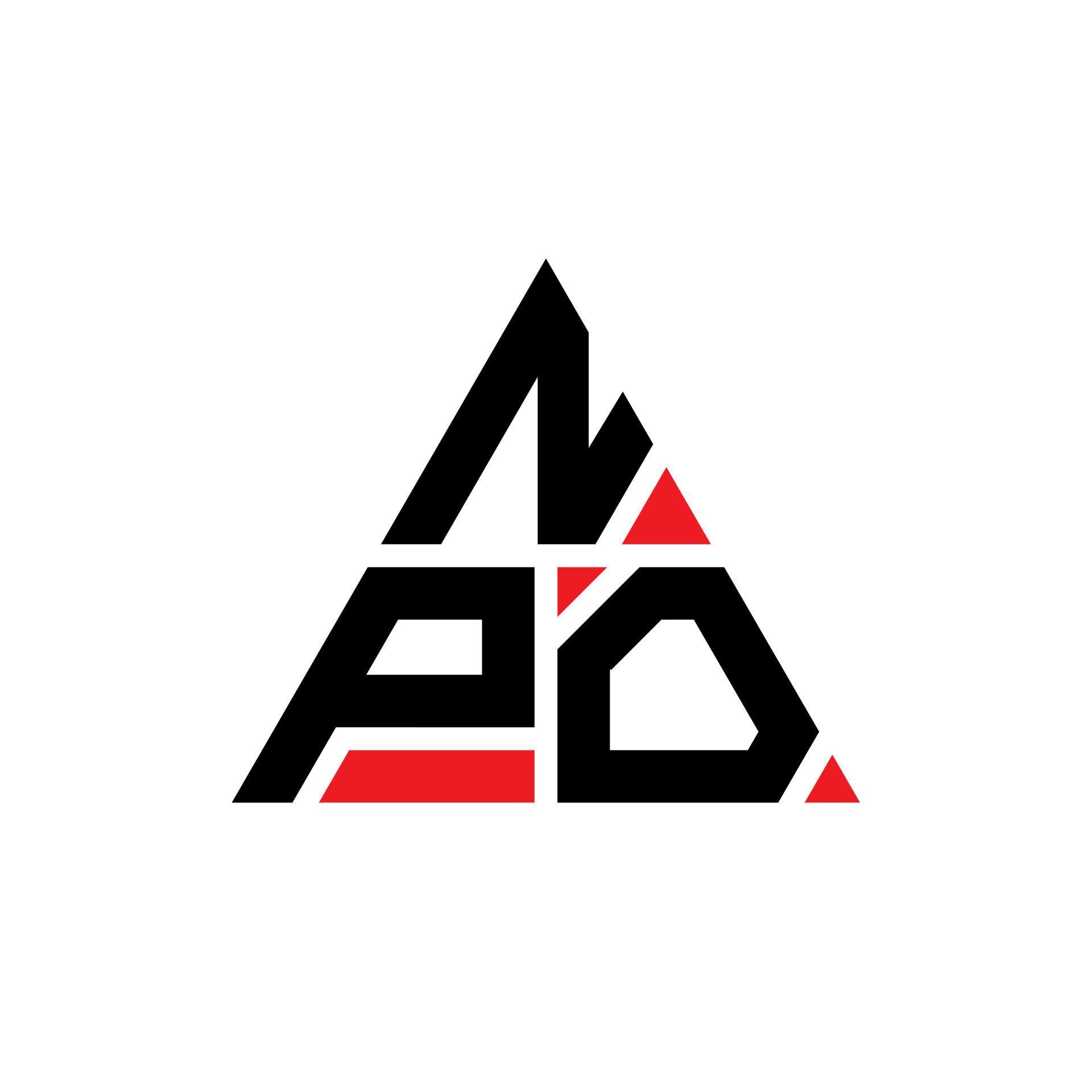 NPO triangle letter logo design with triangle shape. NPO triangle logo design monogram. NPO ...