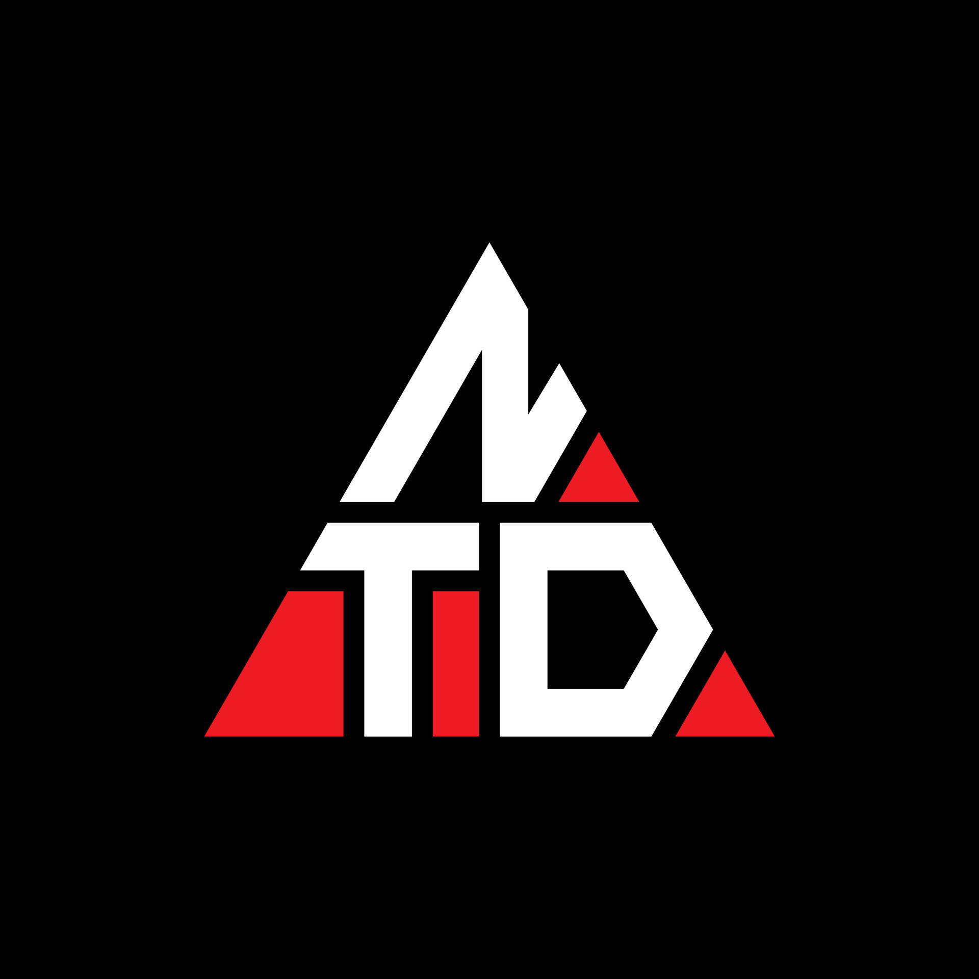 diseño de logotipo de letra triangular ntd con forma de triángulo. monograma de diseño del ...