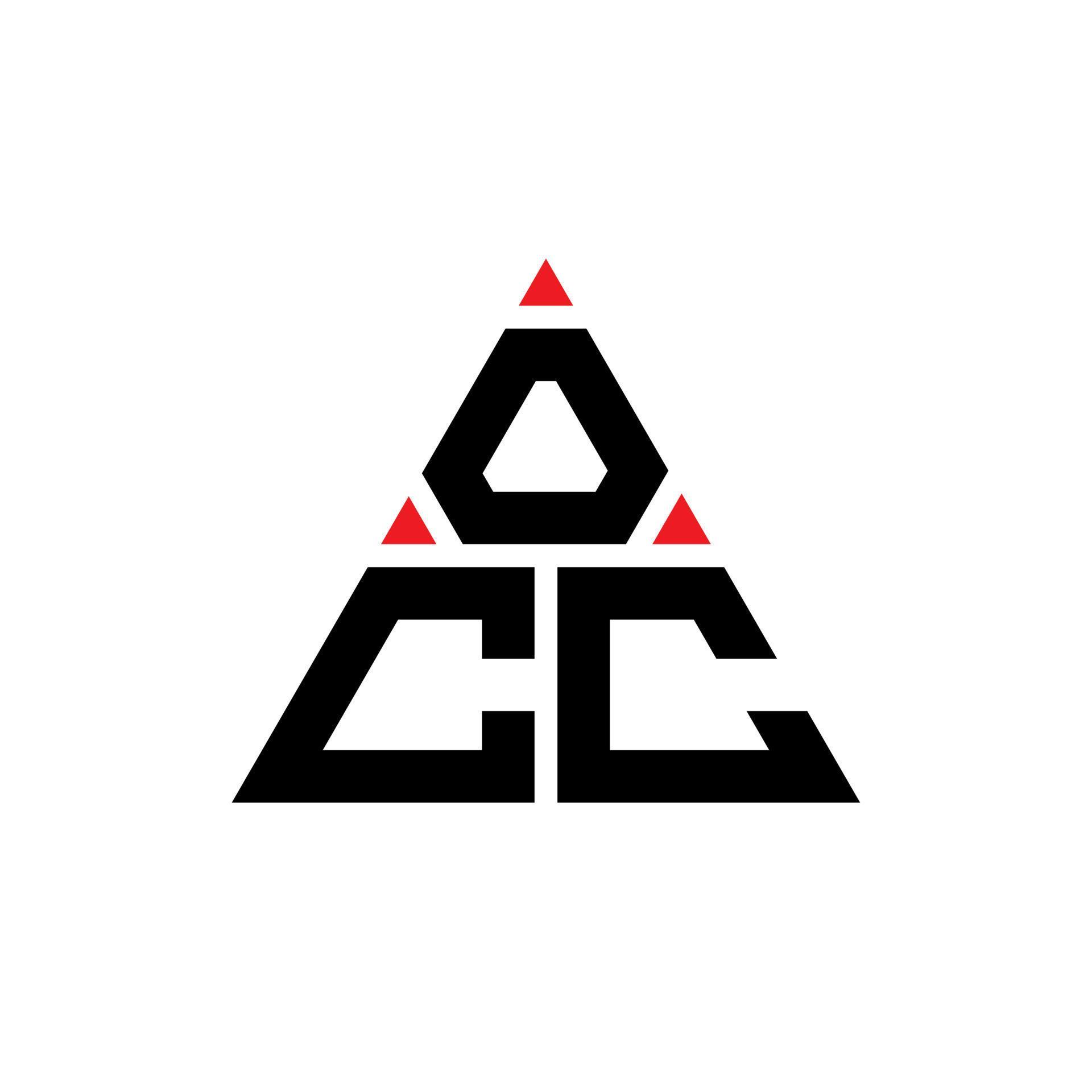 diseño de logotipo de letra triangular occ con forma de triángulo. monograma de diseño de ...