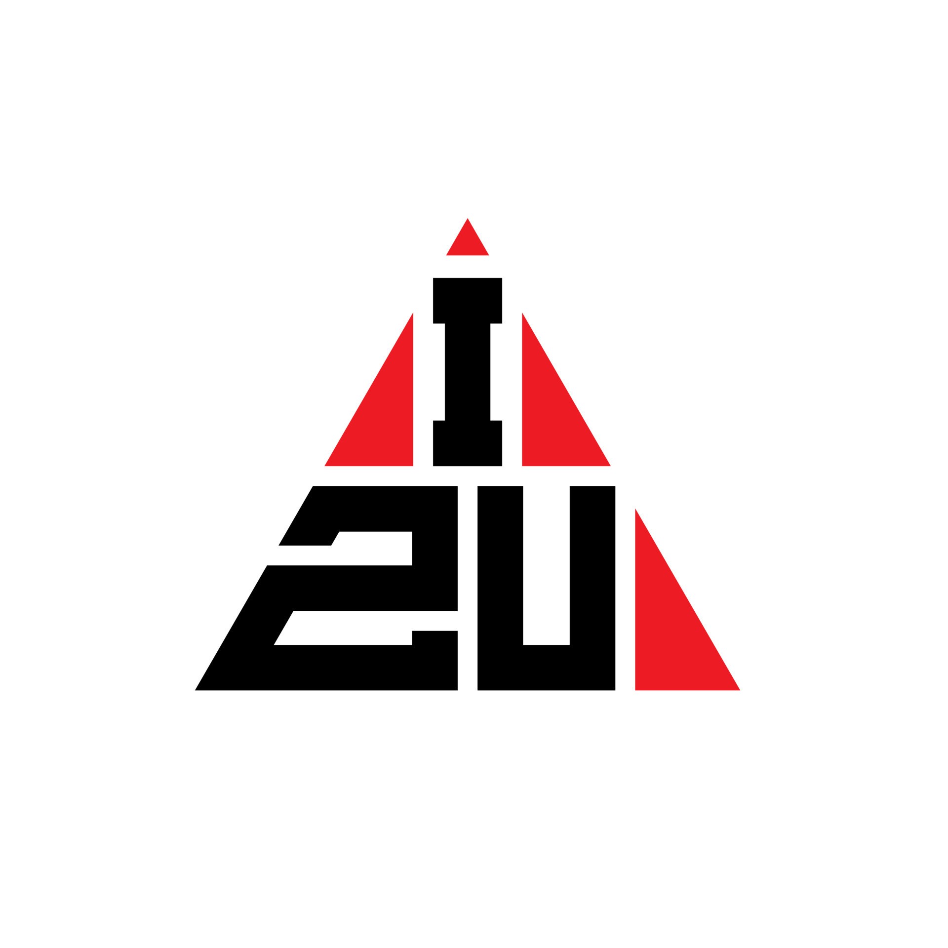 IZU triangle letter logo design with triangle shape. IZU triangle logo design monogram. IZU ...