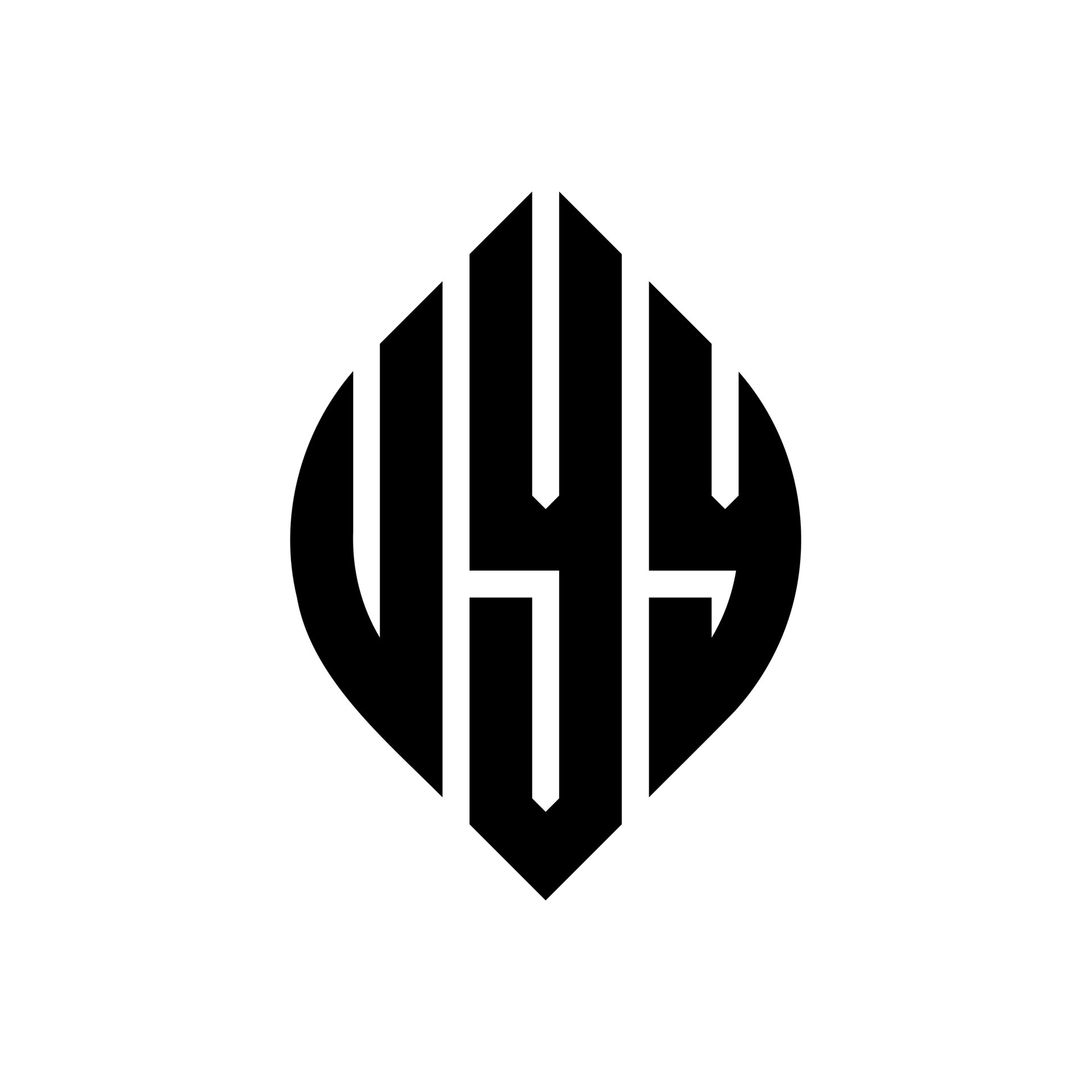 UYY circle letter logo design with circle and ellipse shape. UYY ellipse letters with ...