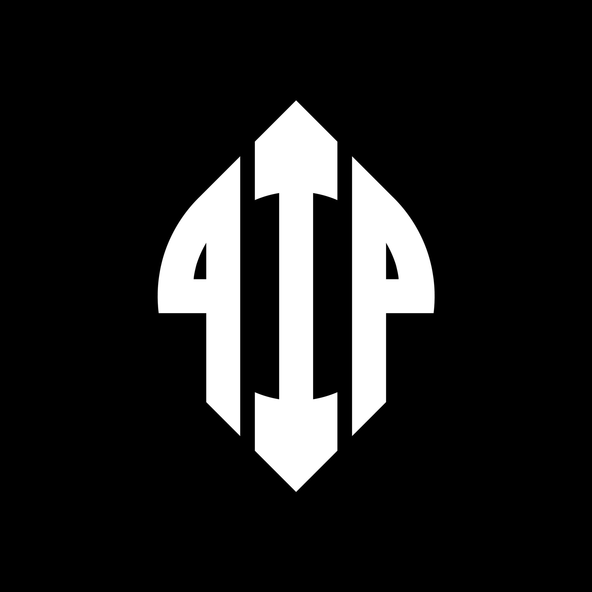 diseño de logotipo de letra de círculo qip con forma de círculo y elipse. qip letras elipses con ...