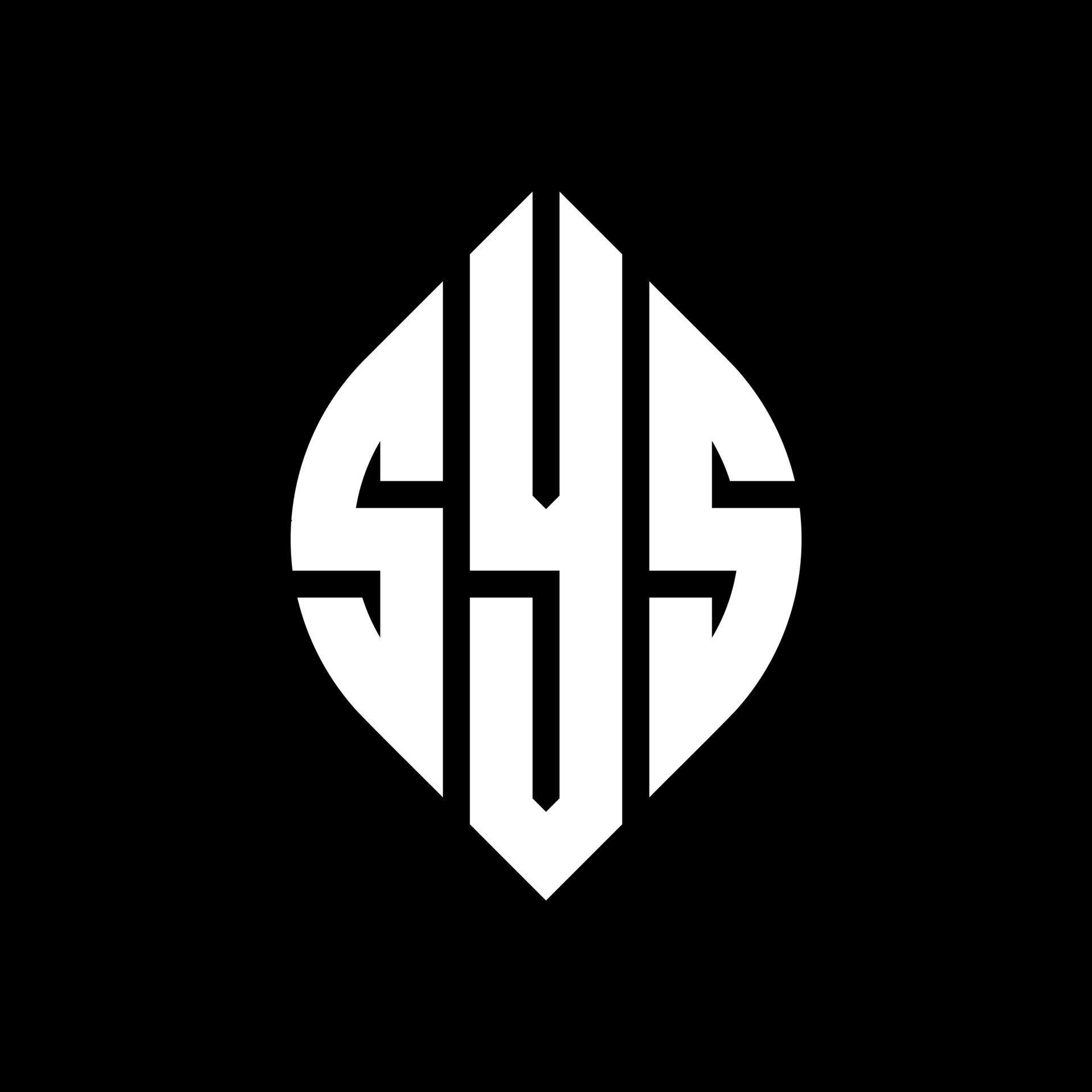 diseño de logotipo de letra circular sys con forma de círculo y elipse ...