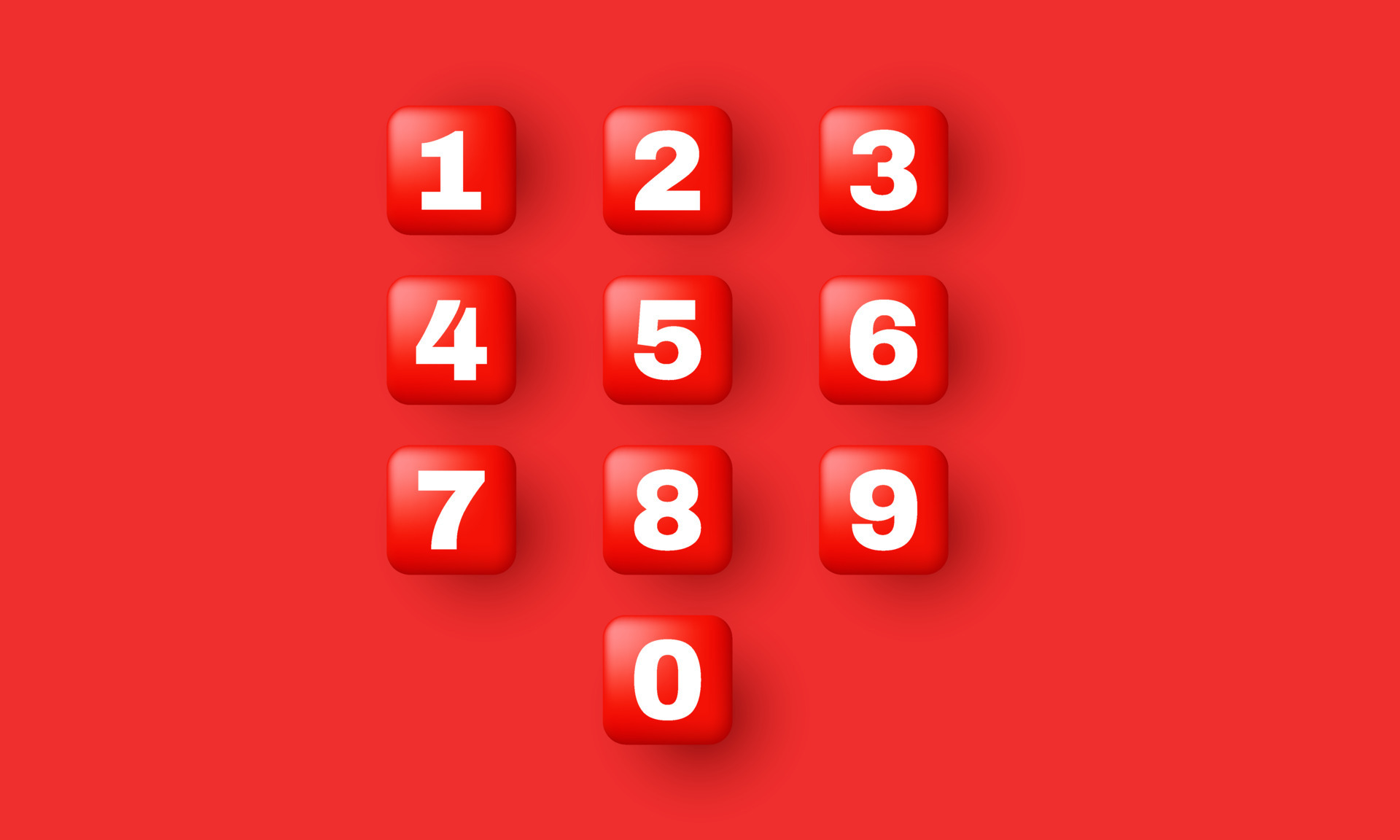 unique 3d set red numbers 1 0 design isolated on 9095371 Vector Art at ...