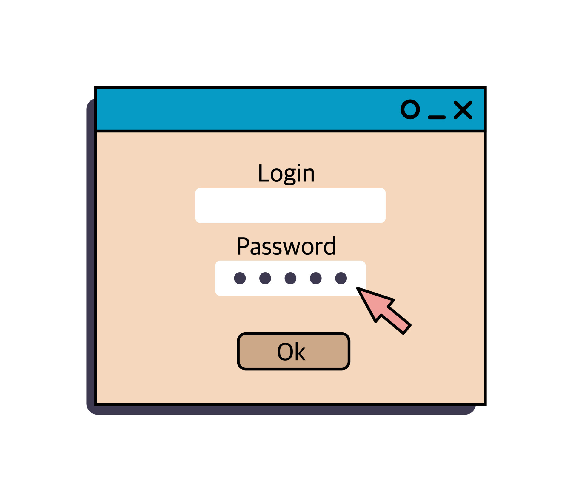 The Registration Window Is An Interface Element Of An Old Windows Pc From The 90s In Retro