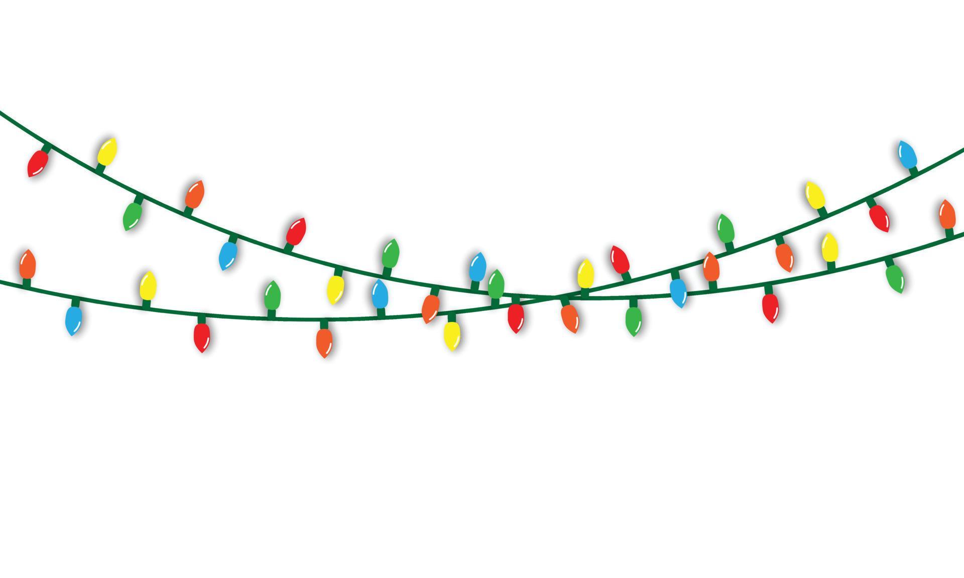 Christmas lights string isolated on white background vector 9096207 ...