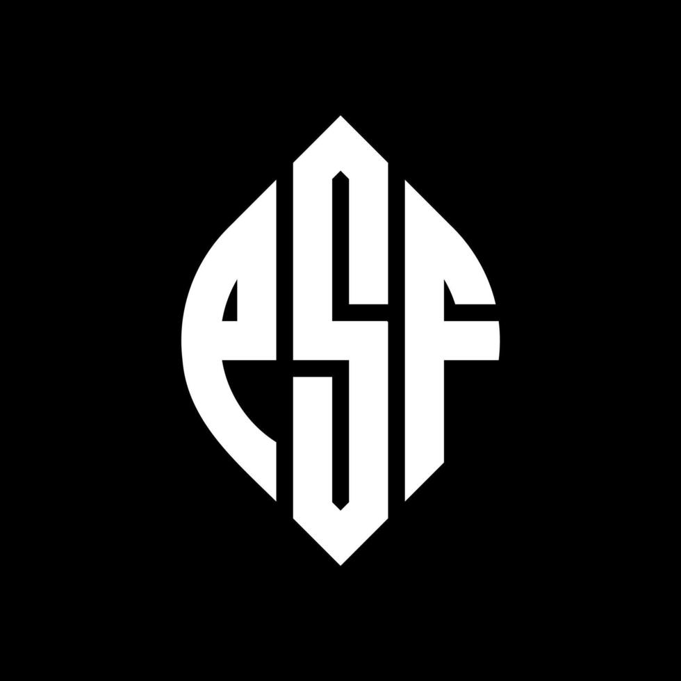 PSF circle letter logo design with circle and ellipse shape. PSF ...