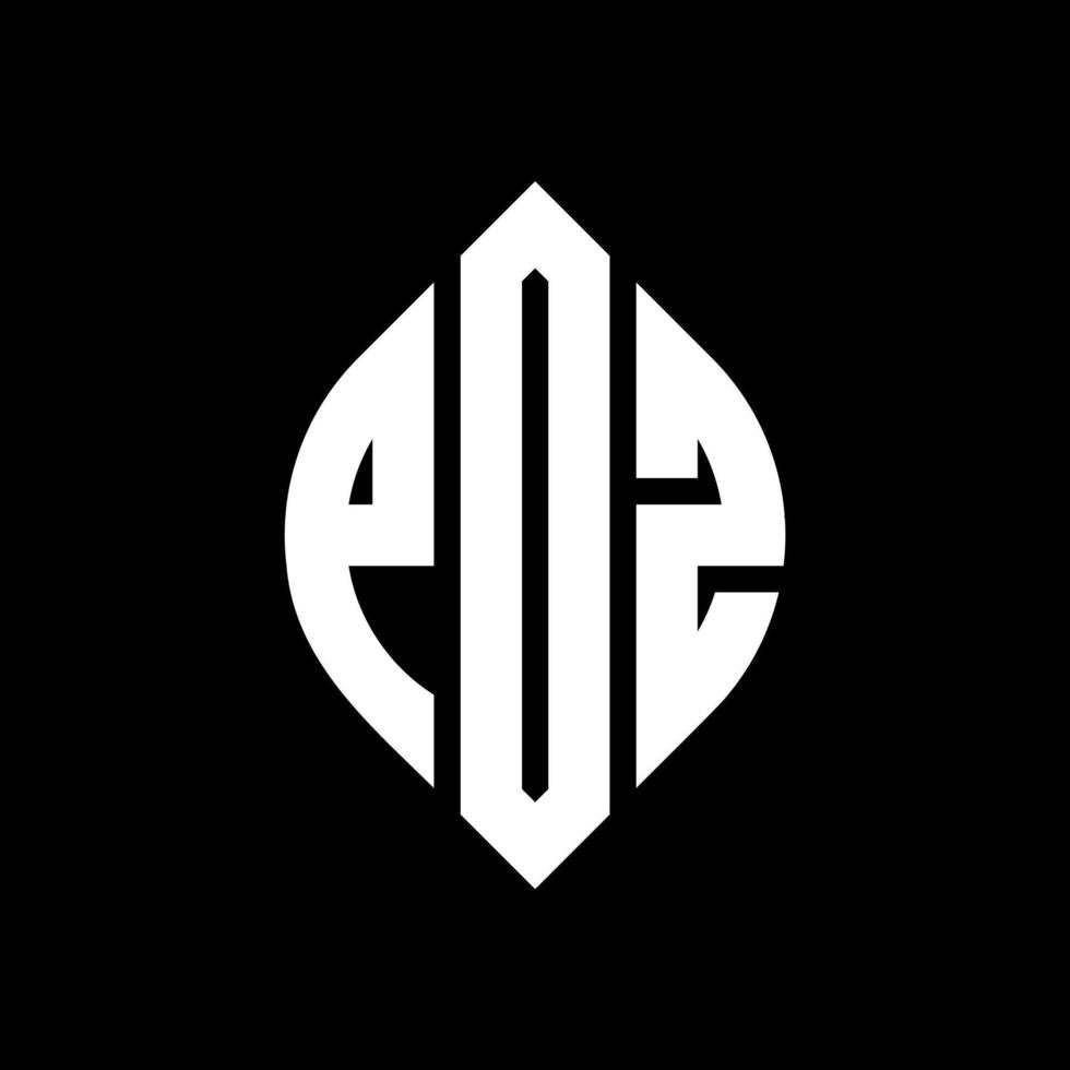 Diseño De Logotipo De Letra De Círculo Pdz Con Forma De Círculo Y Elipse Pdz Letras Elipses Con