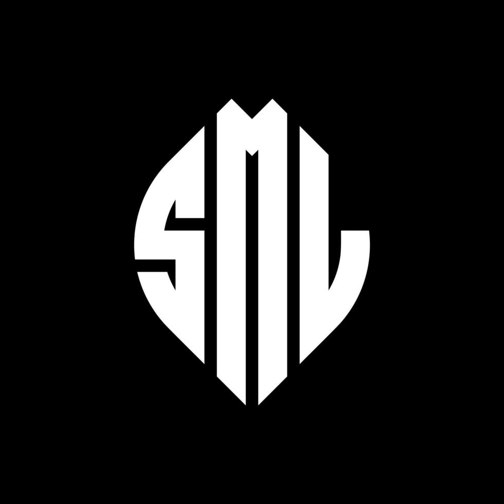 SML circle letter logo design with circle and ellipse shape. SML ellipse letters with ...
