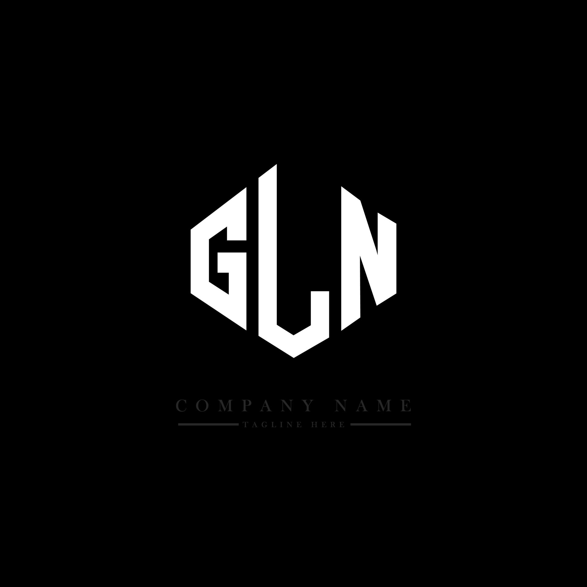 diseño de logotipo de letra gln con forma de polígono. gln polígono y diseño de logotipo en ...