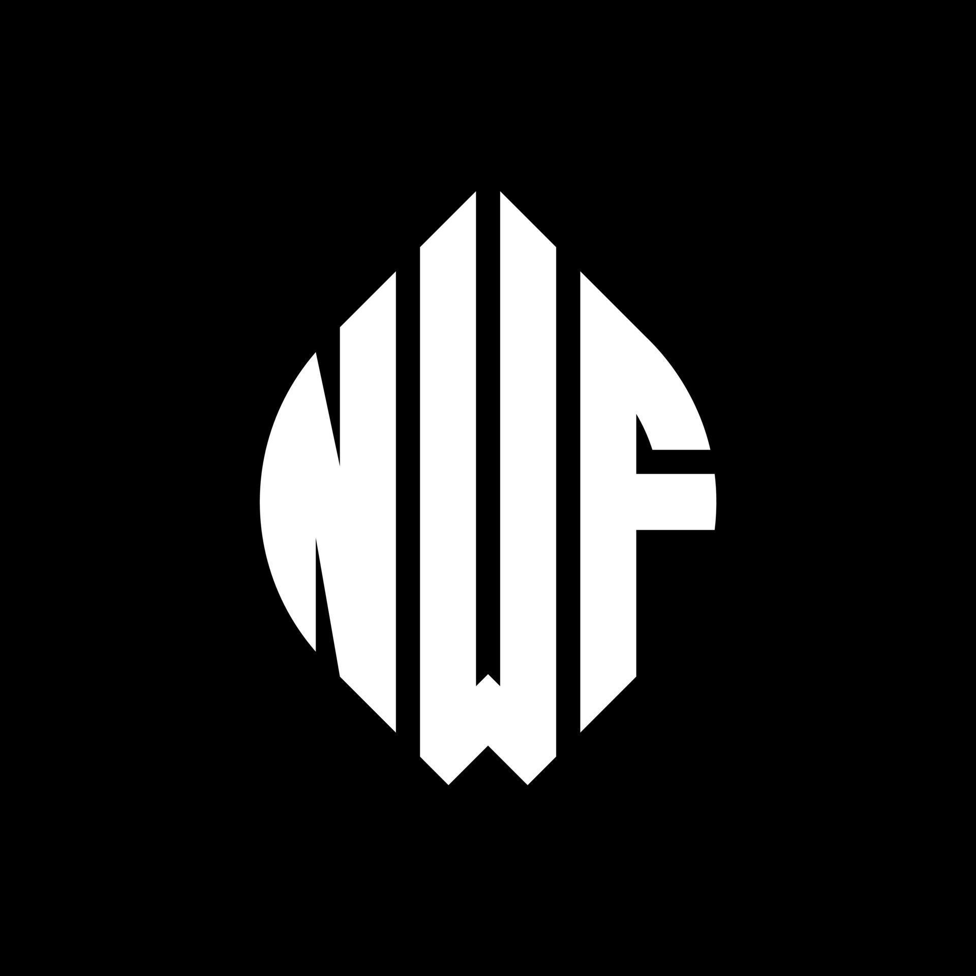 NWF circle letter logo design with circle and ellipse shape. NWF ellipse letters with ...