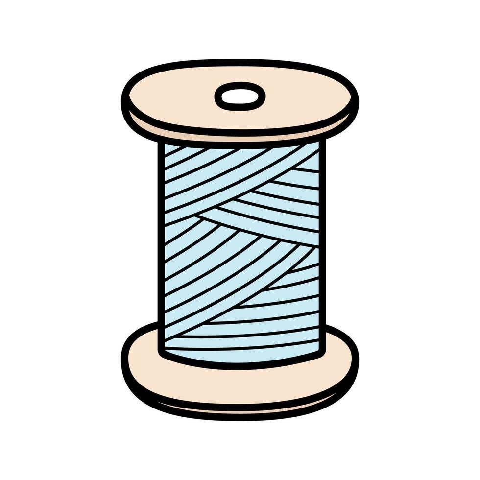 Icon Spool Of Thread For Sewing And Needlework Vector Doodle