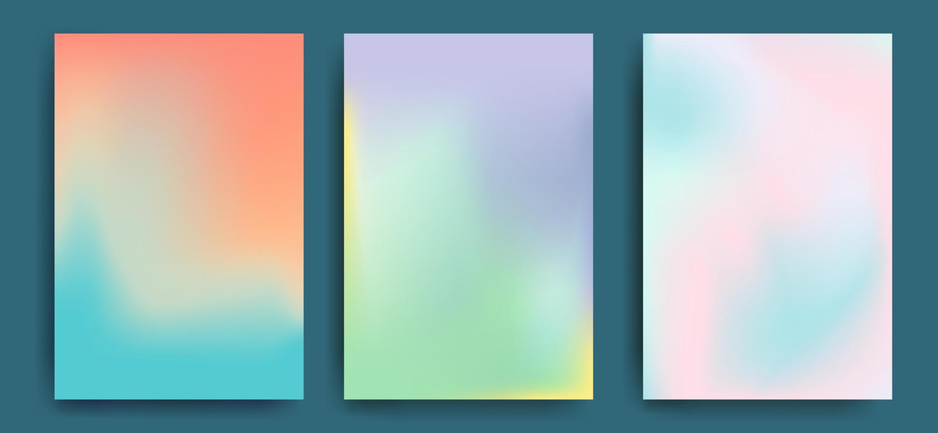 Set of vector gradients in pastel colors. For covers, wallpapers ...