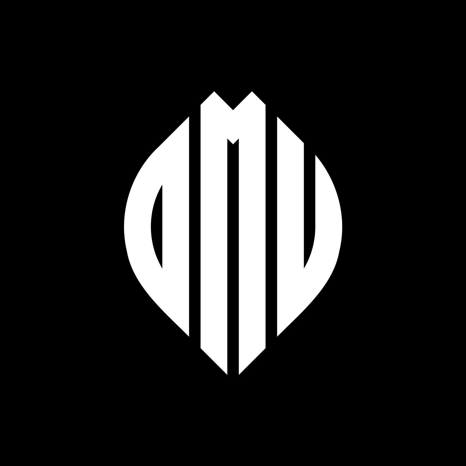 diseño de logotipo de letra de círculo omu con forma de círculo y elipse. omu letras elipses con ...