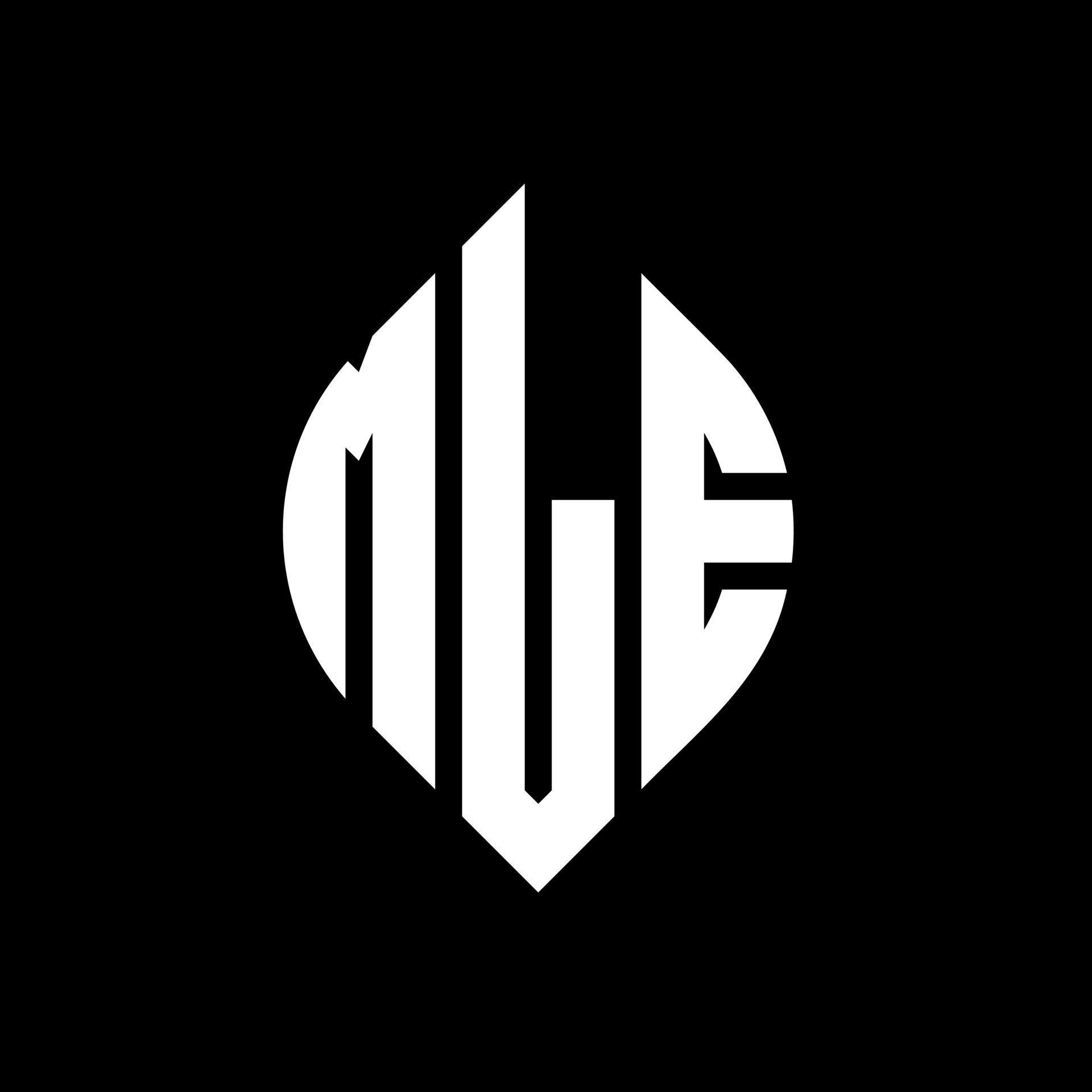 MLE circle letter logo design with circle and ellipse shape. MLE ...