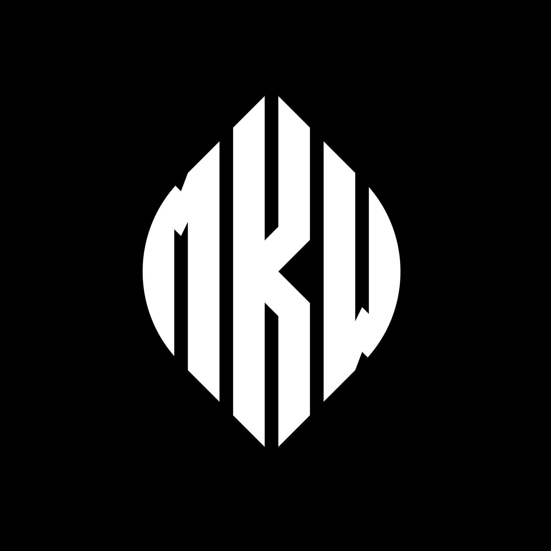 mkw diseño de logotipo de letra circular con forma de círculo y elipse. mkw letras elipses con ...