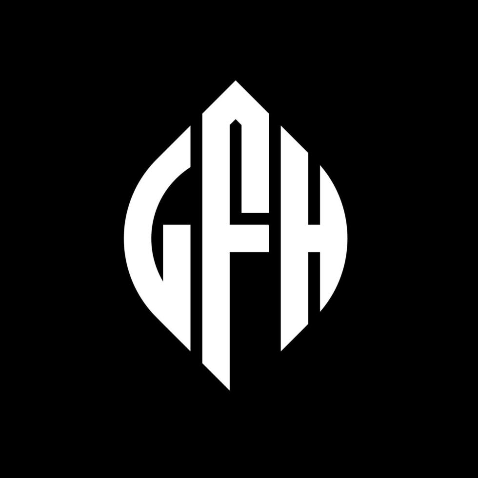 Diseño de logotipo de letra circular lfh con forma de círculo y elipse. Letras de elipse lfh con ...