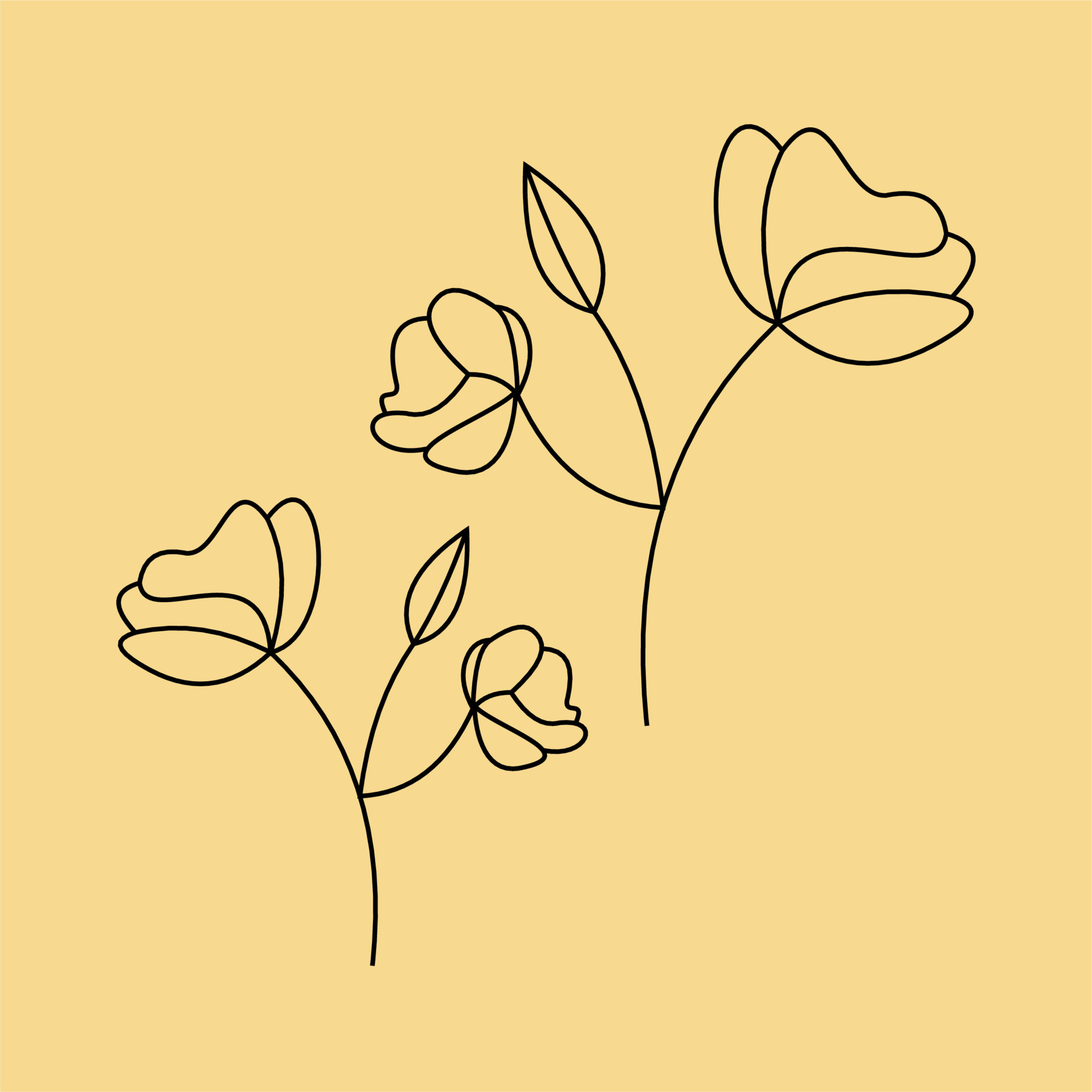 Single One Line Drawing Of Beauty Fresh Catharanthus For 50 Off